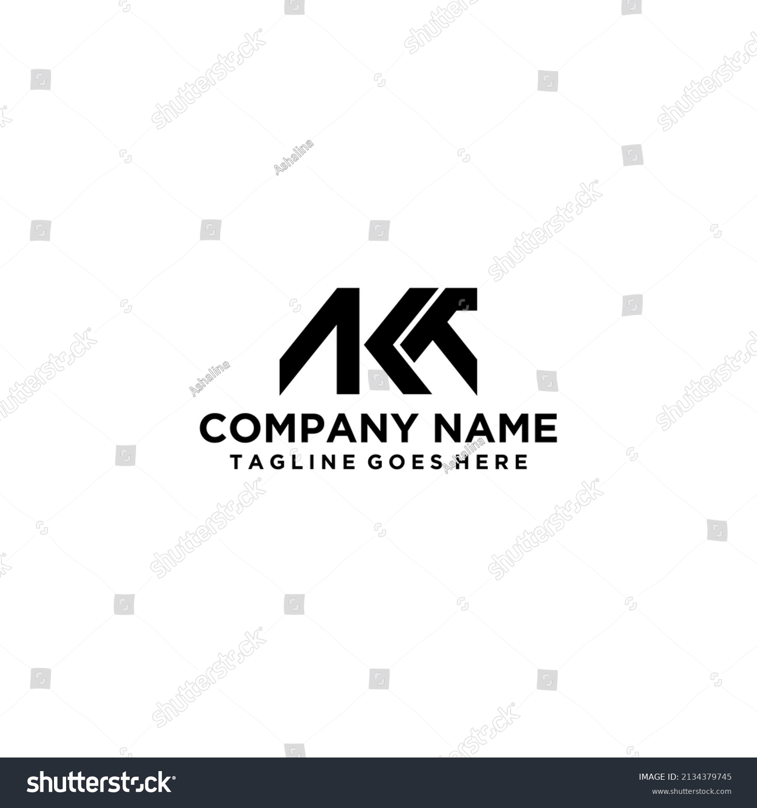 Akt Letter Logo Design Stock Vector (Royalty Free) 2134379745 ...