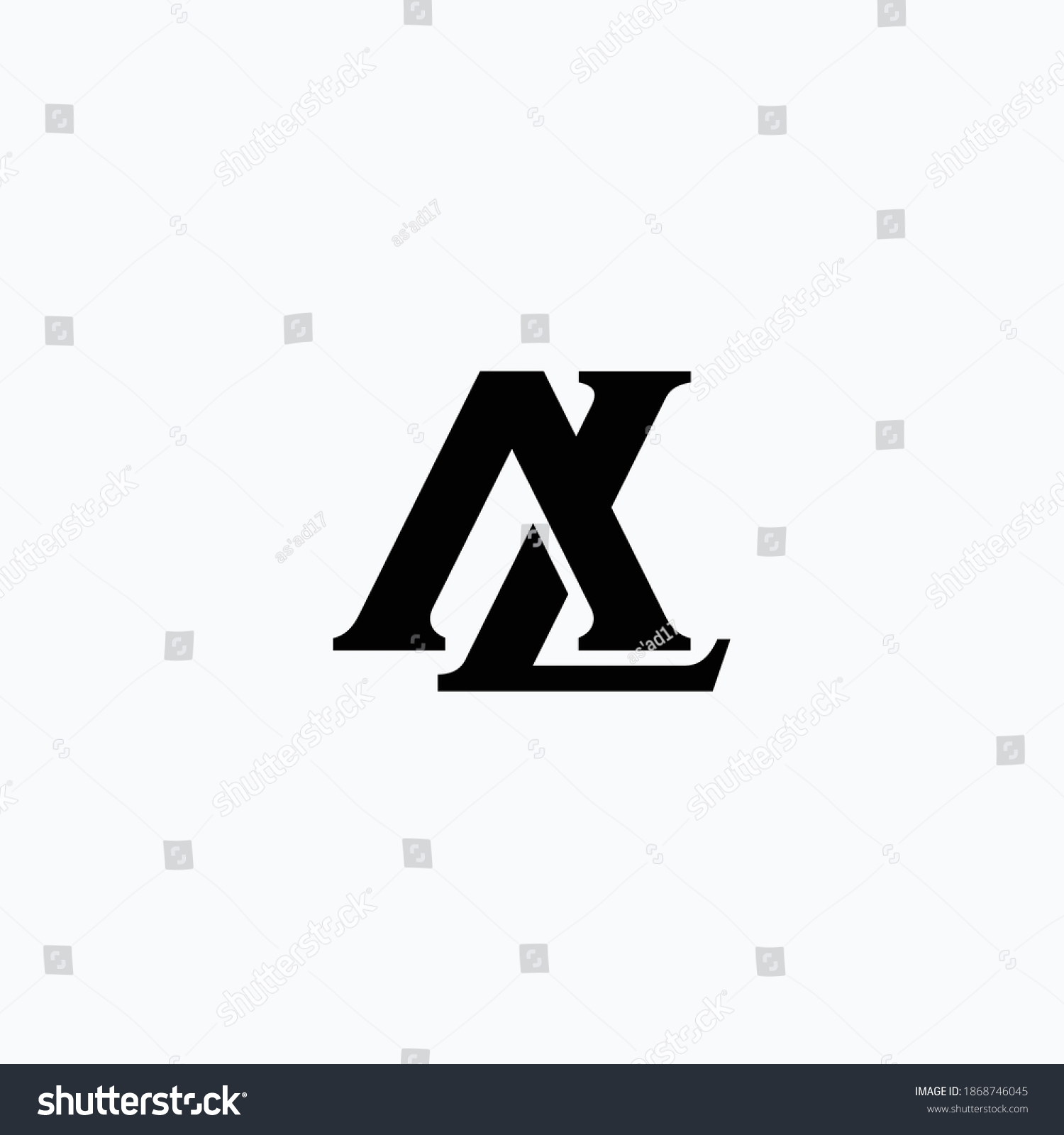 Al Abstract Letters Logo Monogram Stock Vector (Royalty Free) 1868746045
