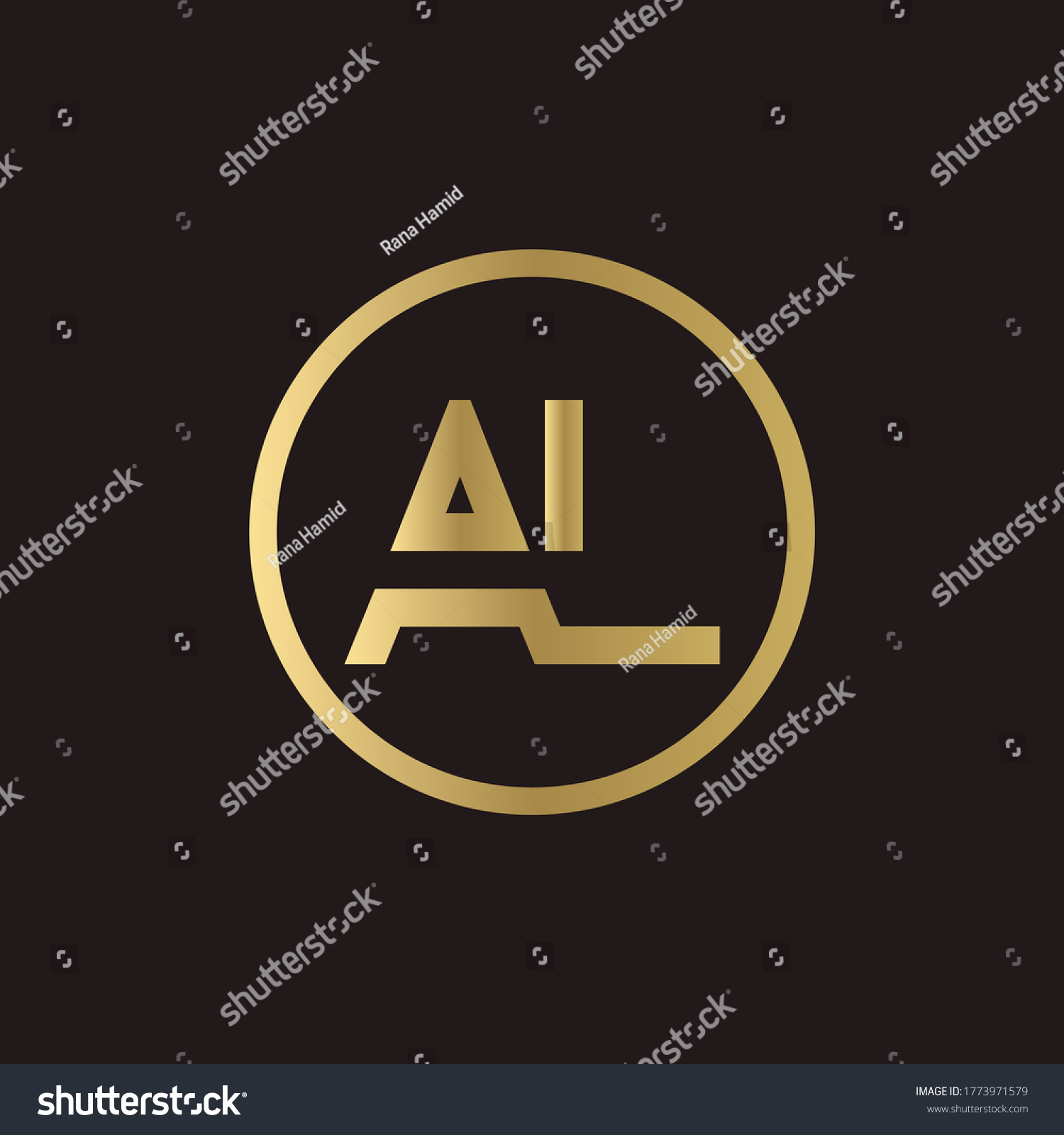 Al Logo Design Circle Typography Vector Stock Vector (Royalty Free ...