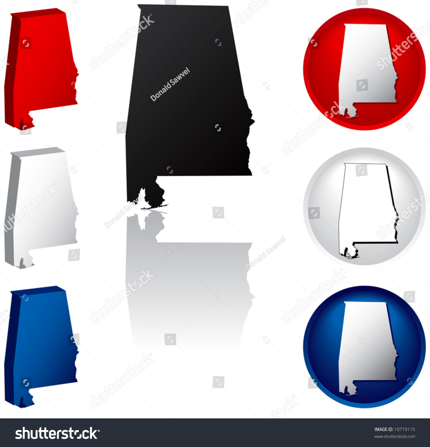 Alabama Icons Stock Vector (Royalty Free) 10719115