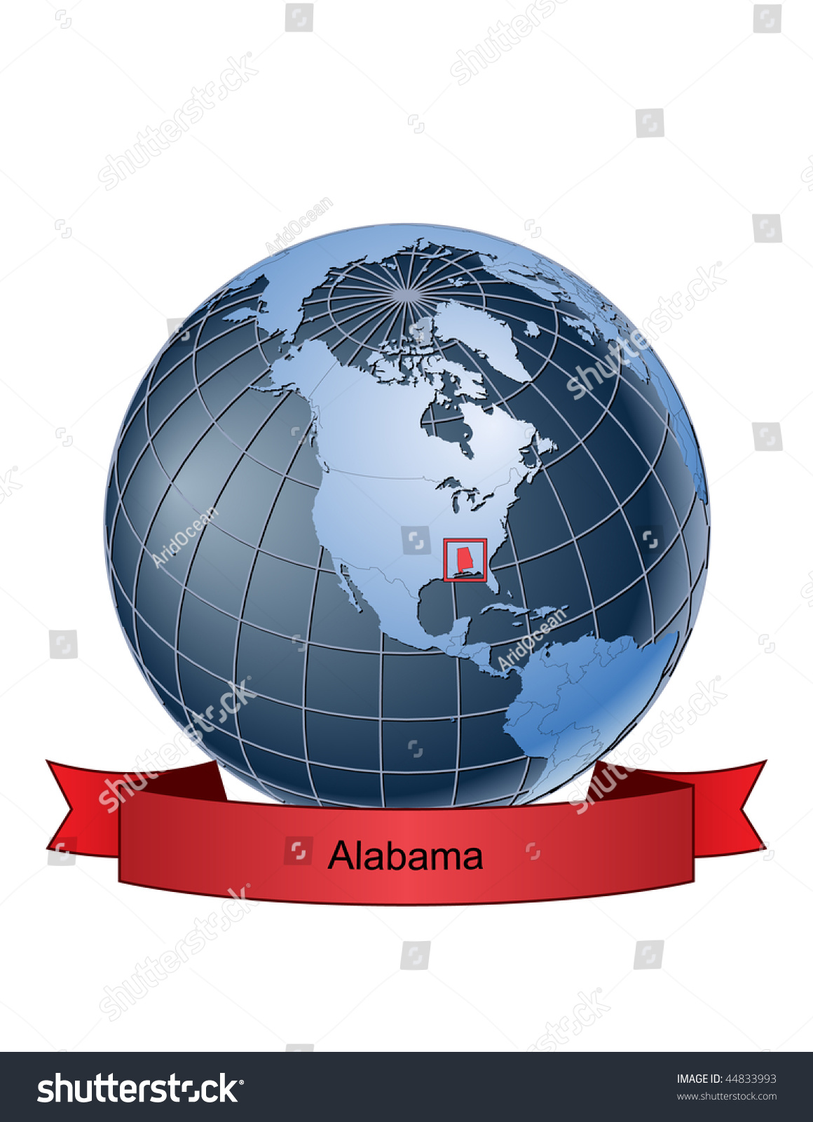 Alabama Position On Globe Vector Version Stock Vector (Royalty Free ...