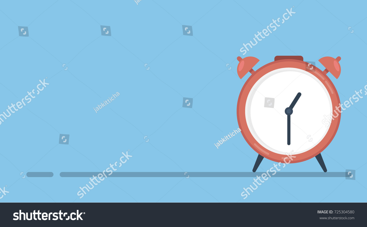 Alarm Clock Flat Style Vector Illustration Stock Vector (Royalty Free ...