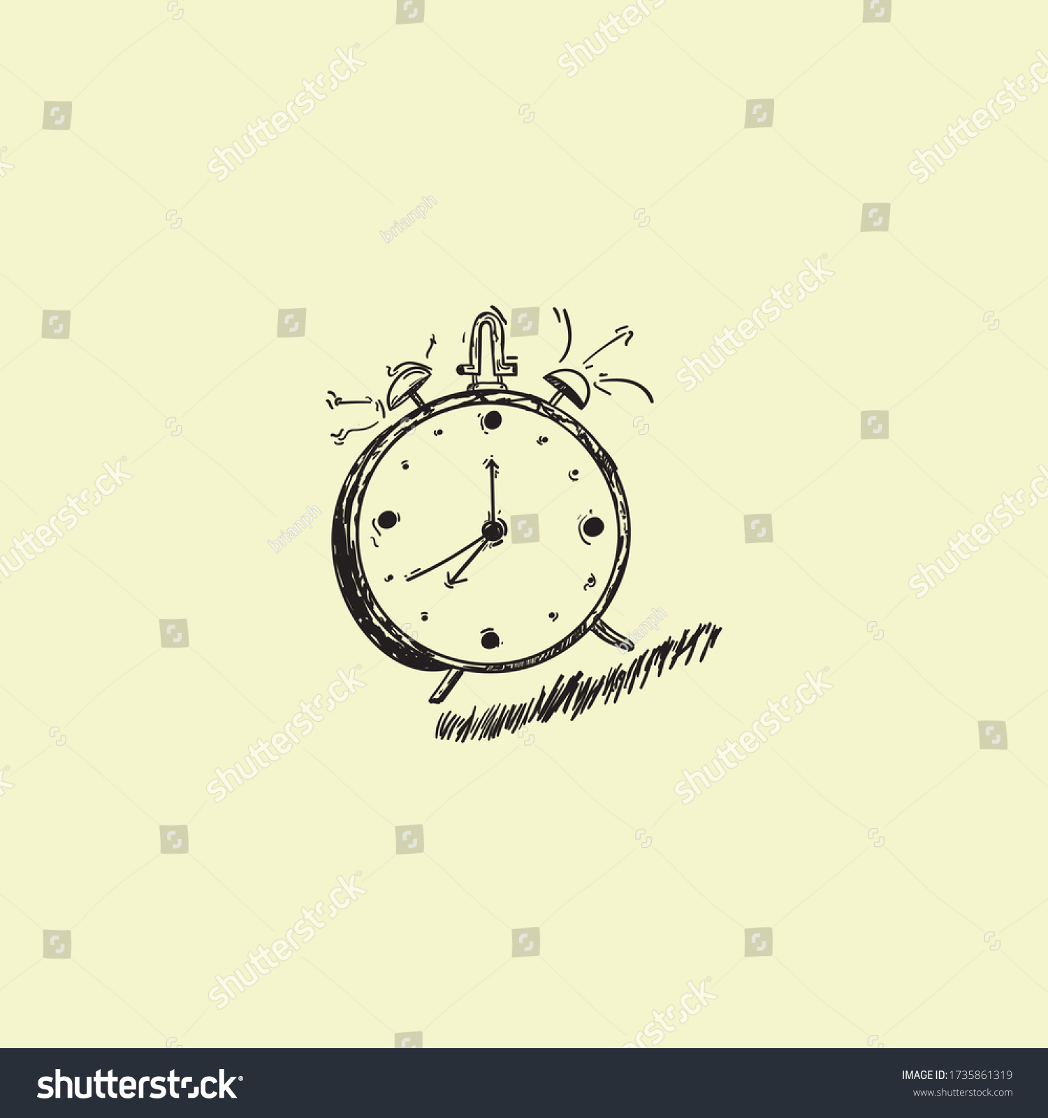 Alarm Clock Sketch Stock Vector Stock Vector (Royalty Free) 1735861319 ...