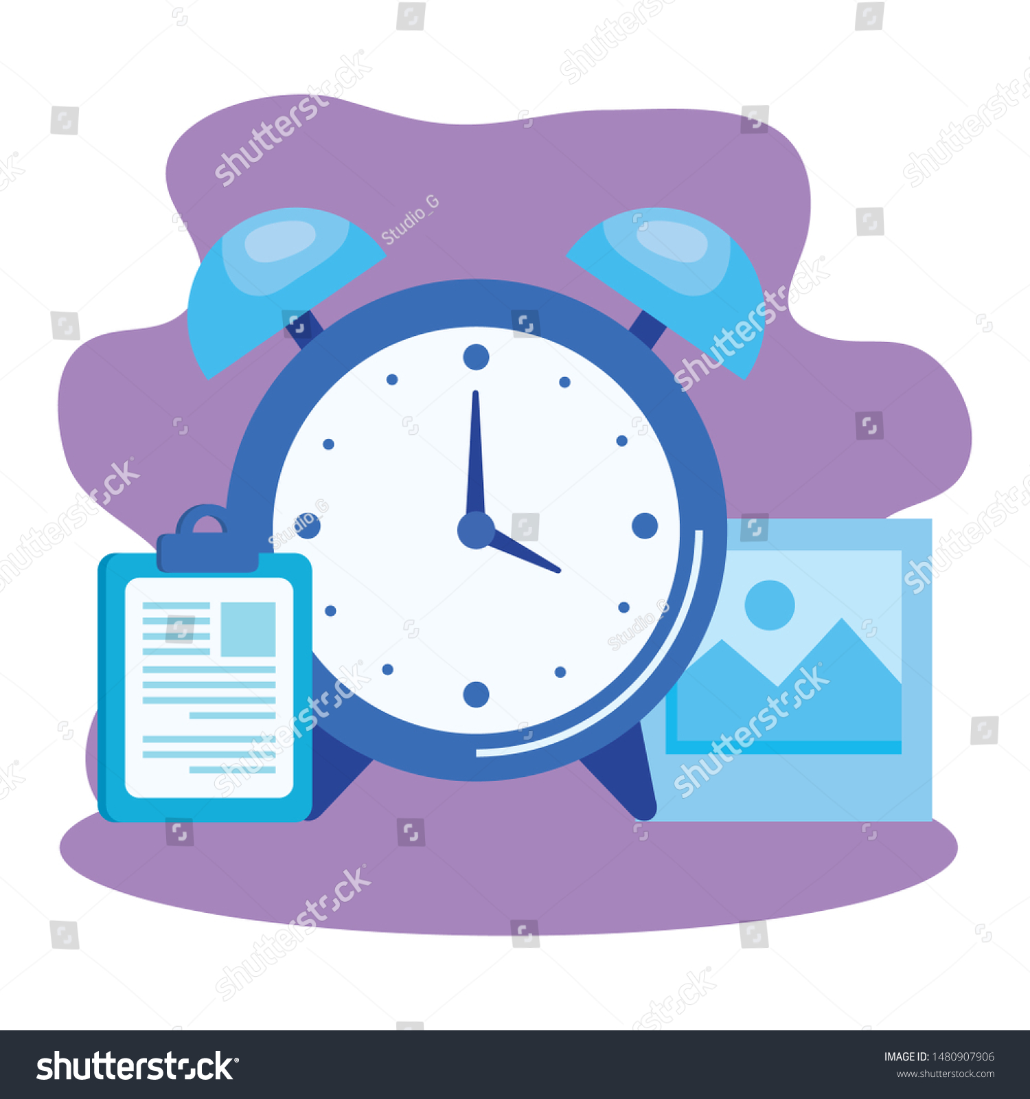 Alarm Clock Checklist Icon Stock Vector (Royalty Free) 1480907906 ...