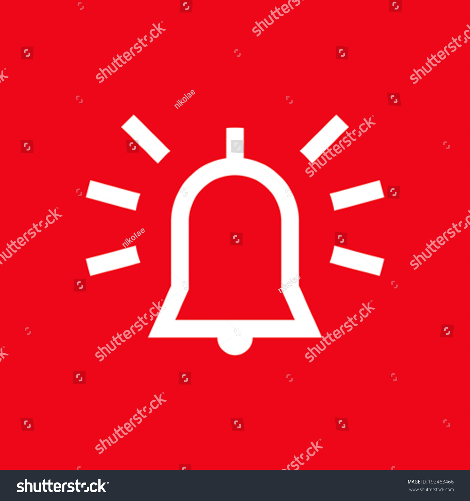 Alarm Icon On Red Background Stock Vector (Royalty Free) 192463466