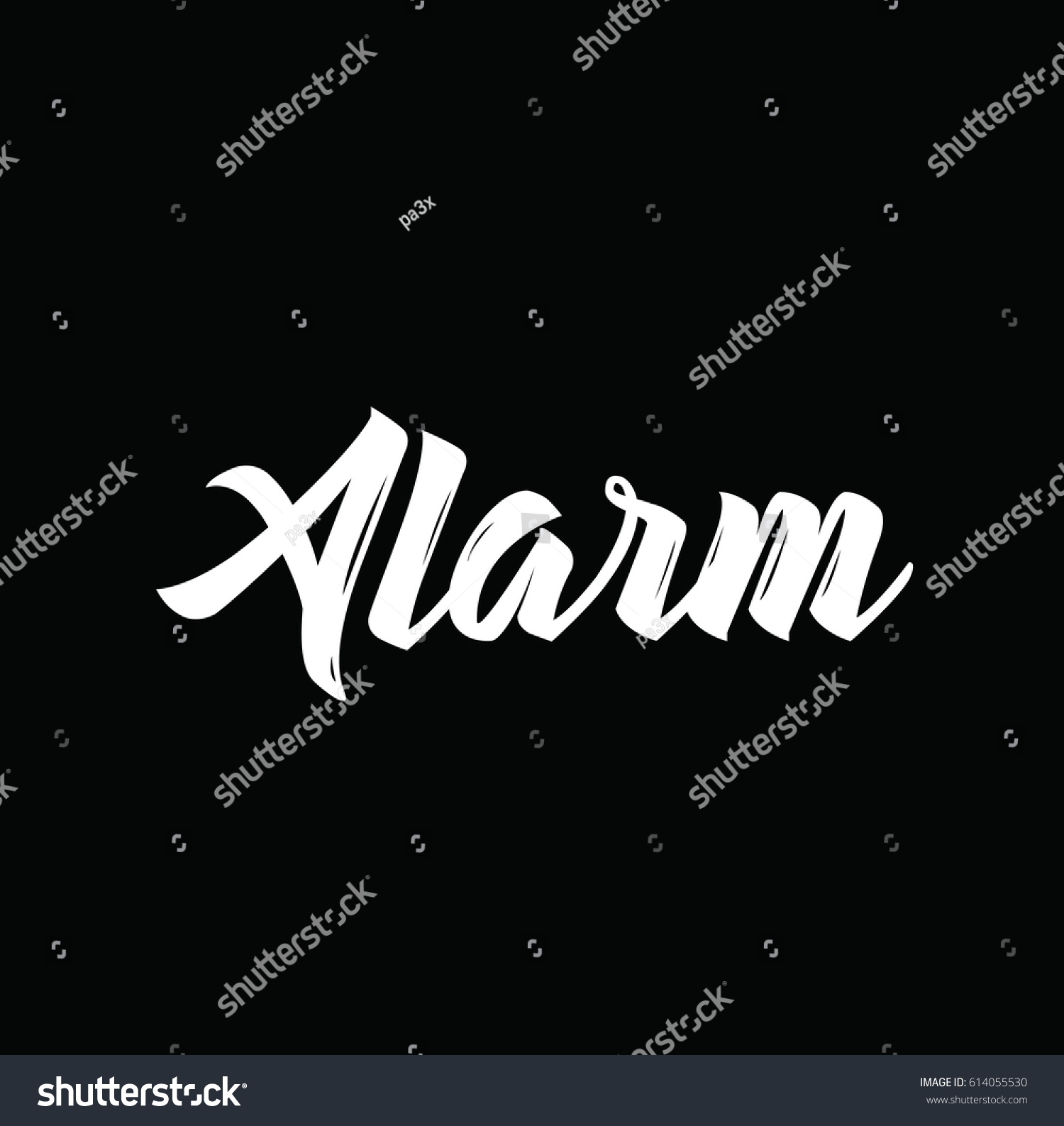 Alarm Text Design Vector Calligraphy Typography: vector de stock (libre ...