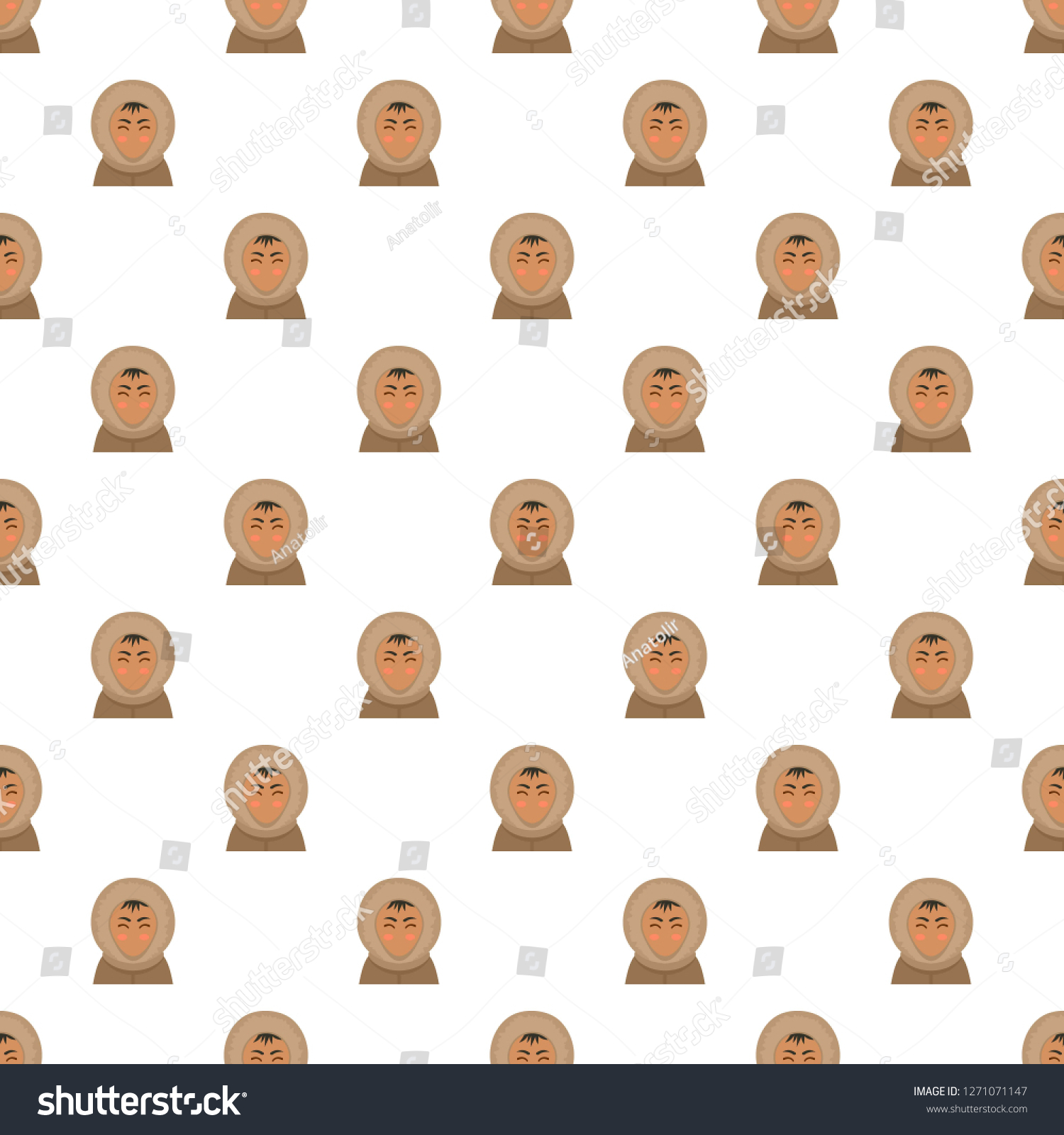 Alaska Man Pattern Seamless Vector Repeat Stock Vector (Royalty Free ...