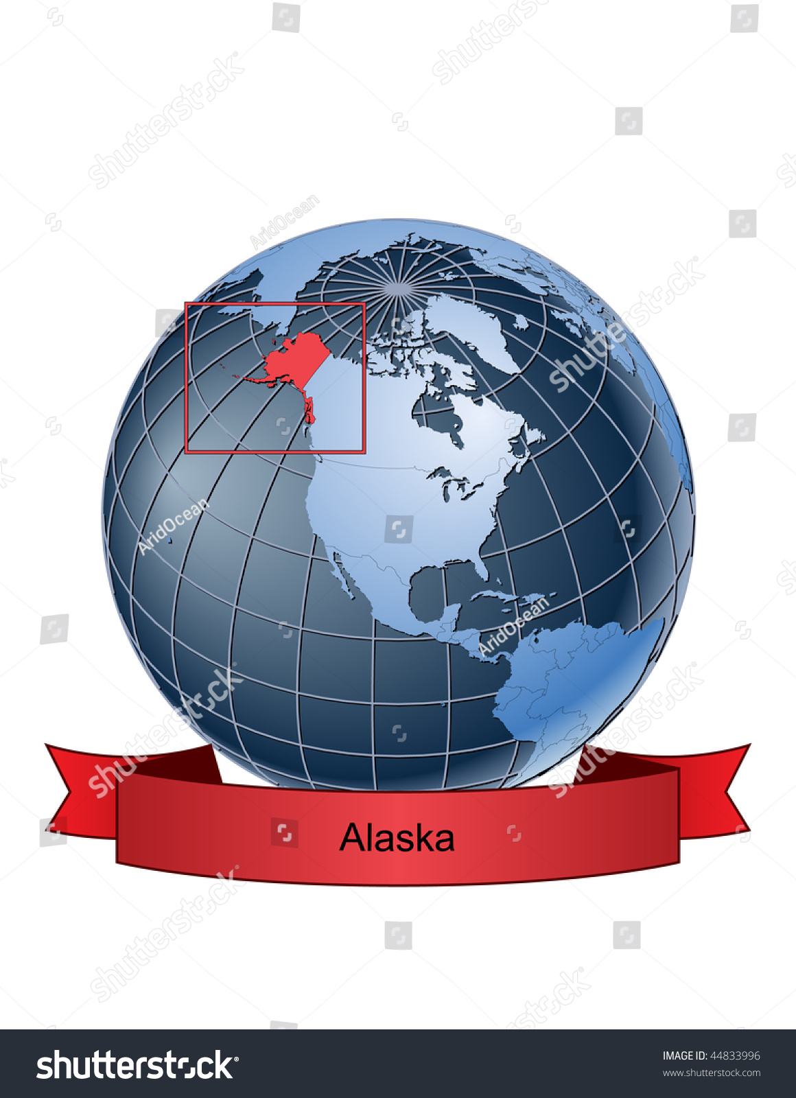 Alaska Position On Globe Vector Version Stock Vector (Royalty Free ...