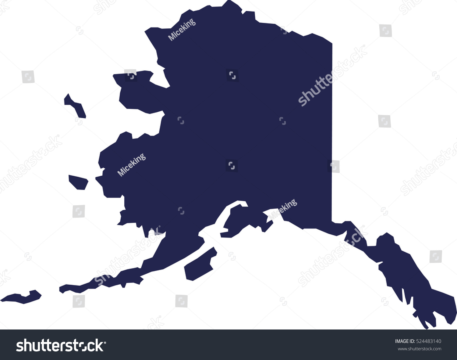 Alaska State Map Stock Vector (Royalty Free) 524483140 | Shutterstock