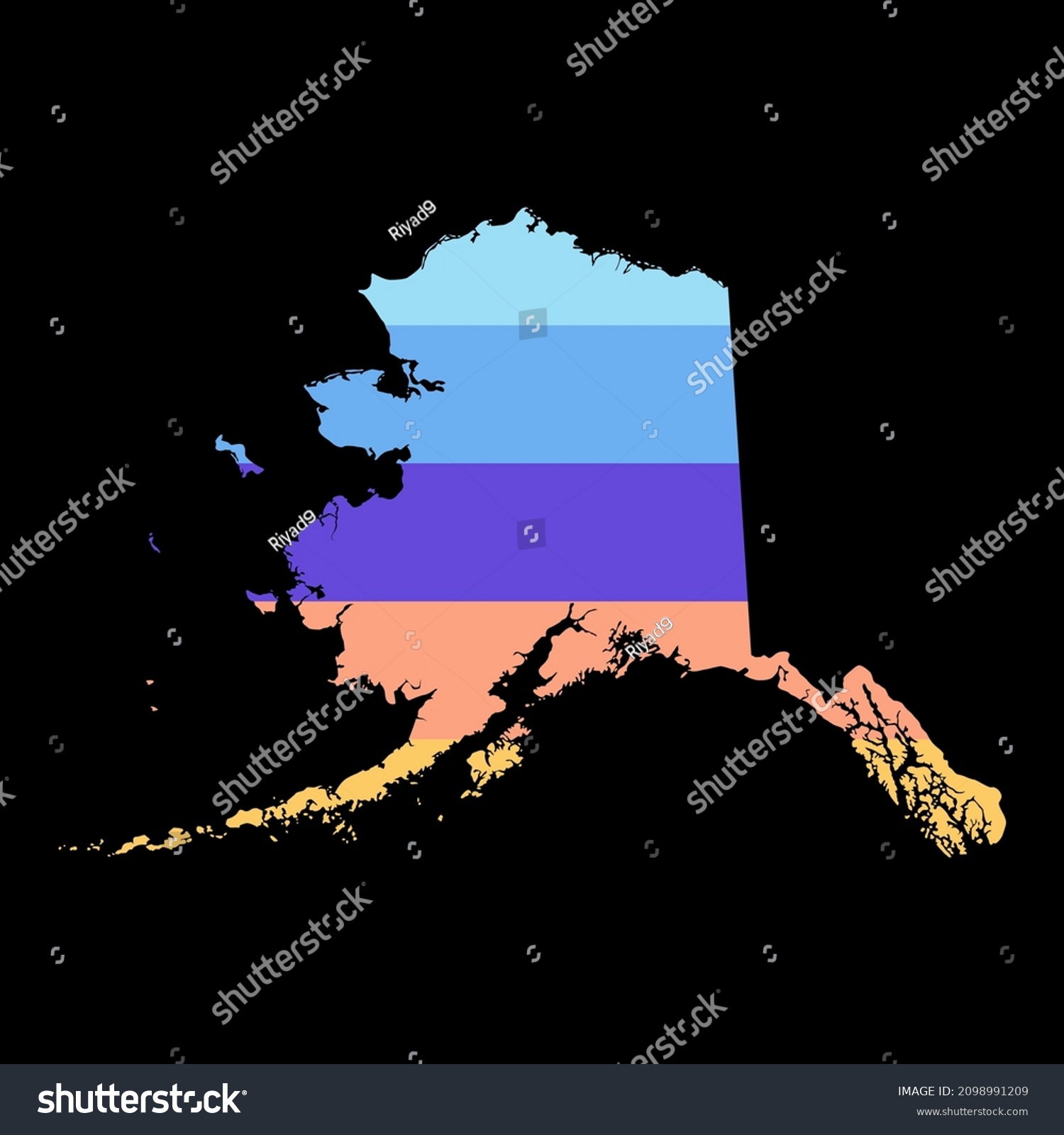 Alaska State Vector State Silhouette Map Stock Vector (Royalty Free ...