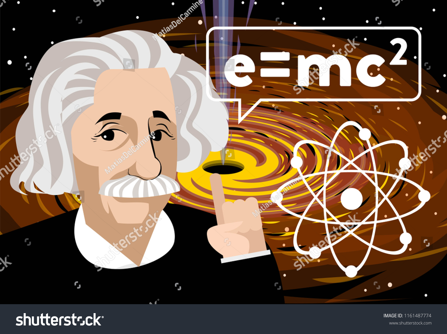 Albert Einstein Face Cartoon Stock Vector (Royalty Free) 1161487774
