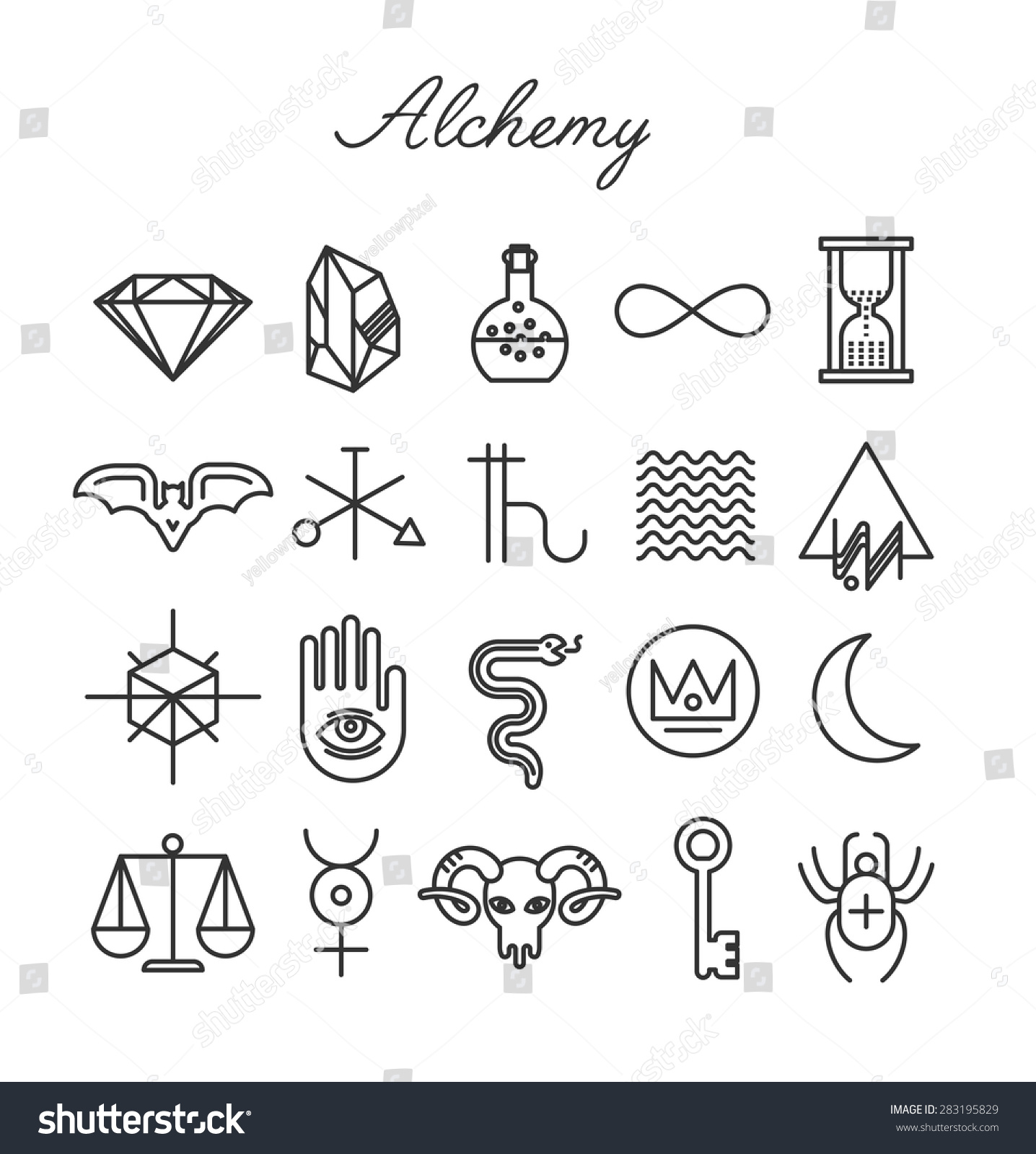 Alchemy Icon Set Vector Illustration Stock Vector (Royalty Free ...