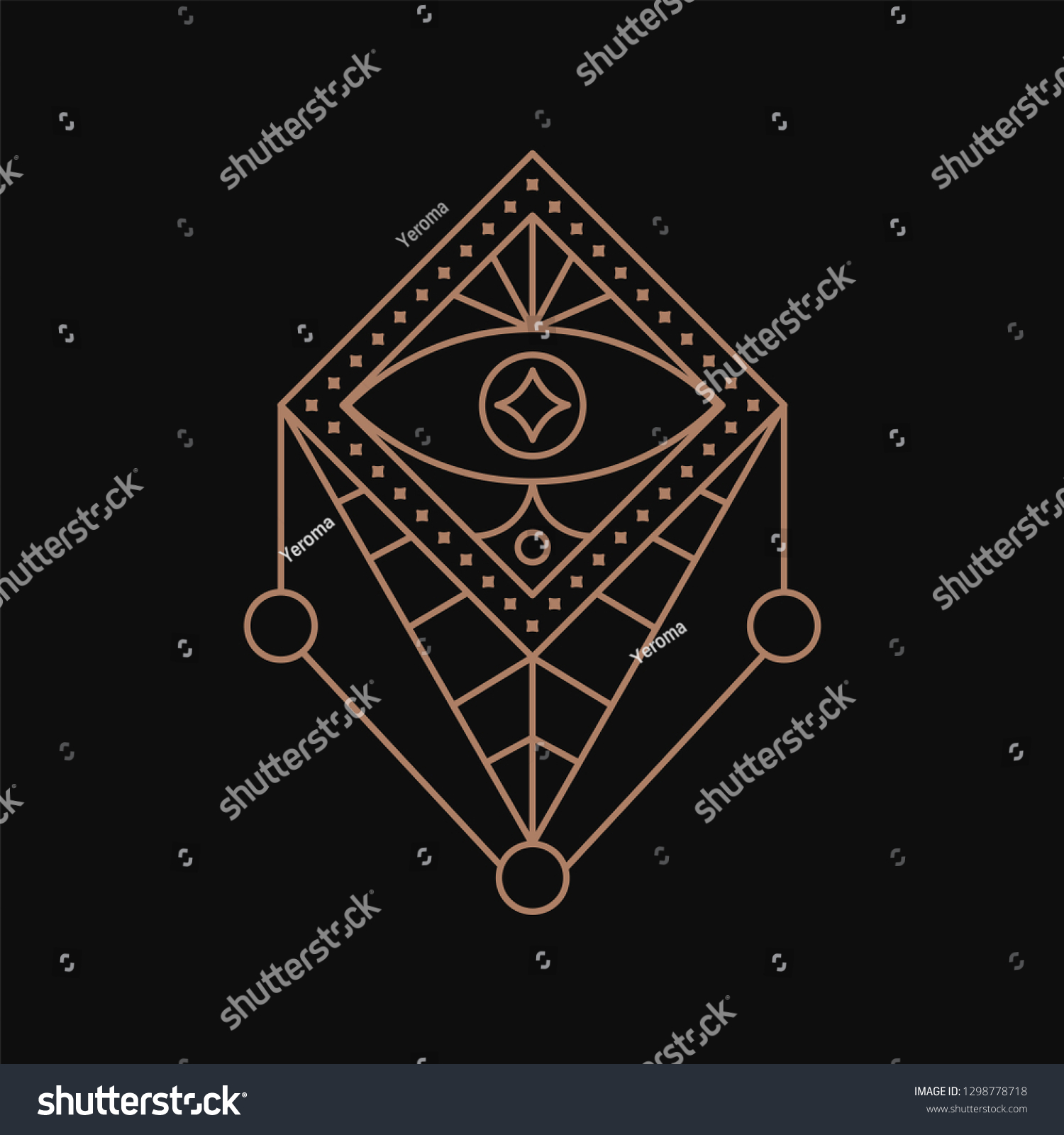 Alchemy Sacred Geometry Triangle Eye Stock Vector (Royalty Free) 1298778718