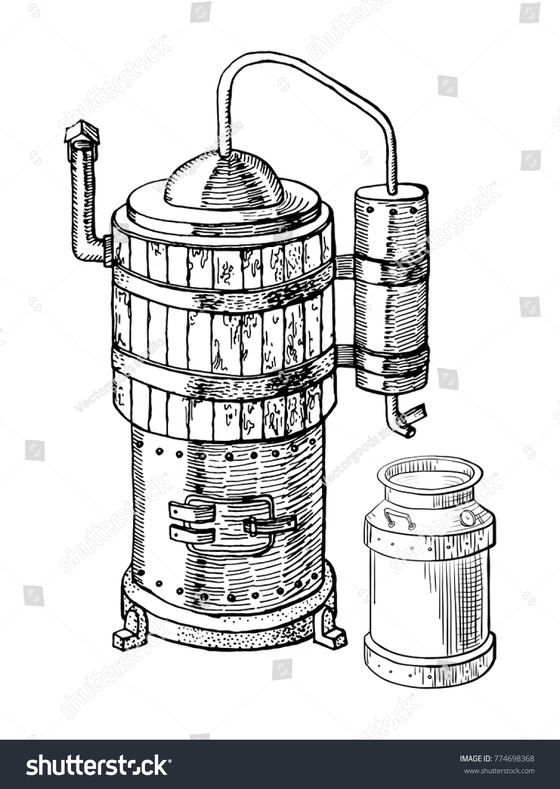 Alcohol Distillation Process Vector Illustration Stock Vector (Royalty ...