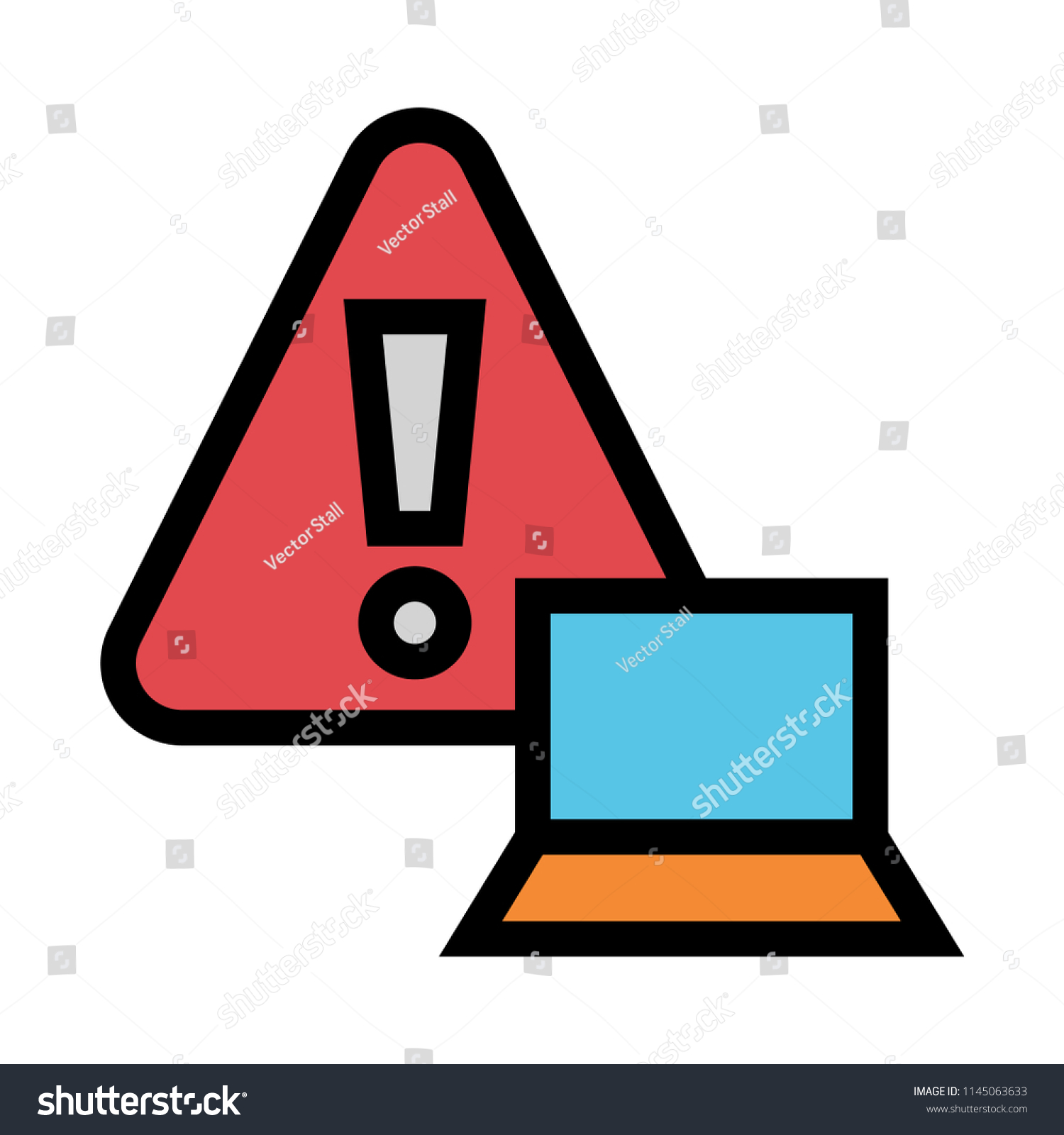 Alert Vector Line Colour Icon Stock Vector (Royalty Free) 1145063633 ...