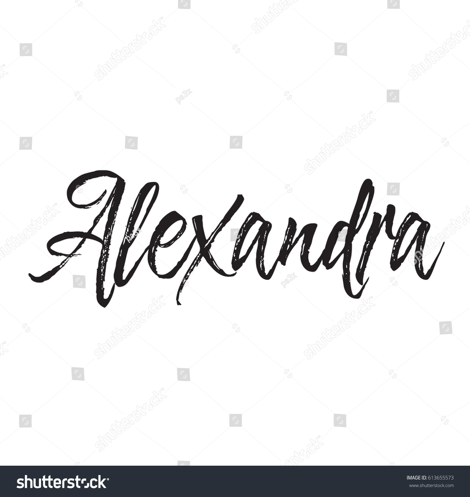 Alexandra Text Design Vector Calligraphy Typography: เวกเตอร์สต็อก ...