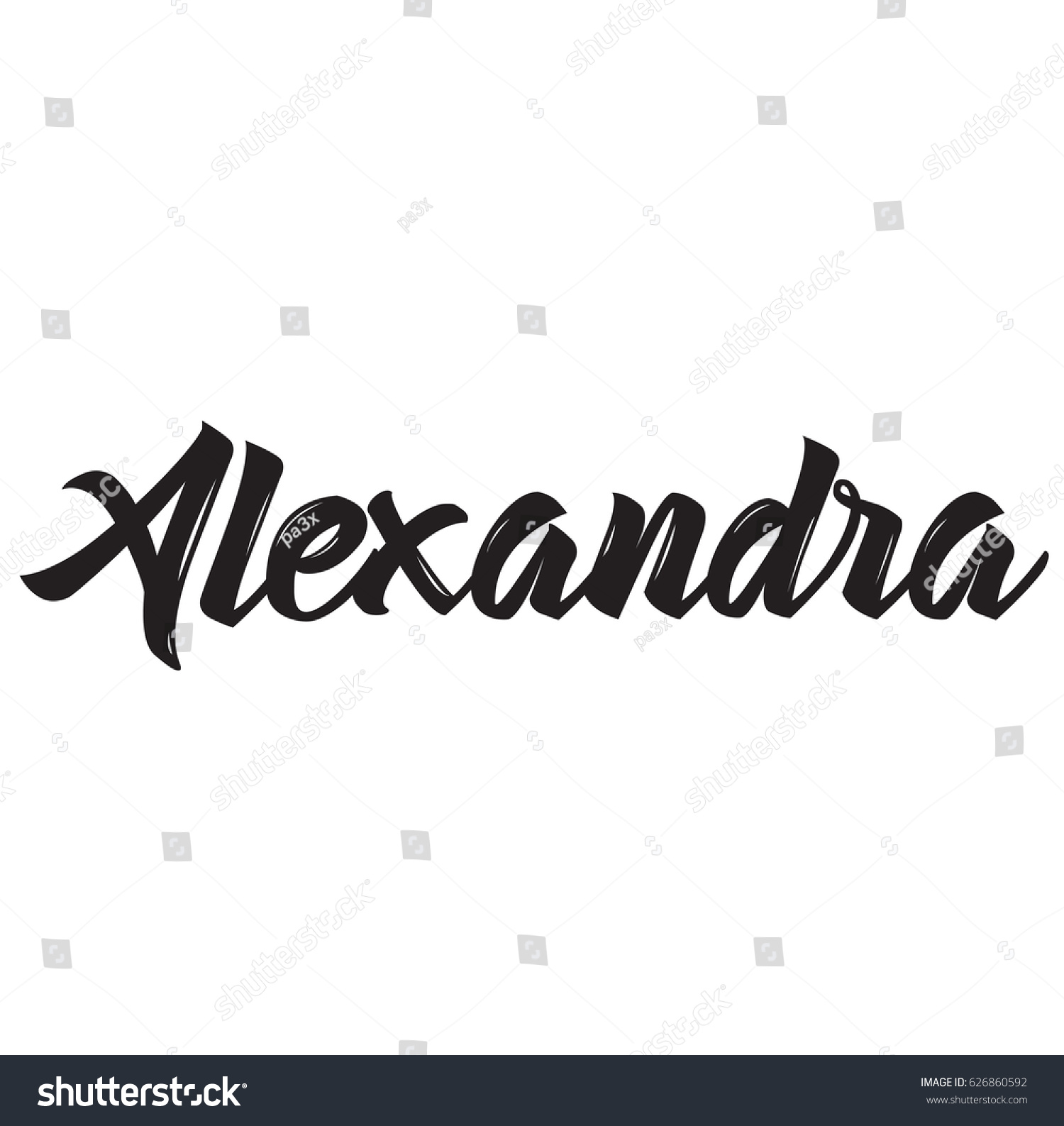 Alexandra Text Design Vector Calligraphy Typography: เวกเตอร์สต็อก ...