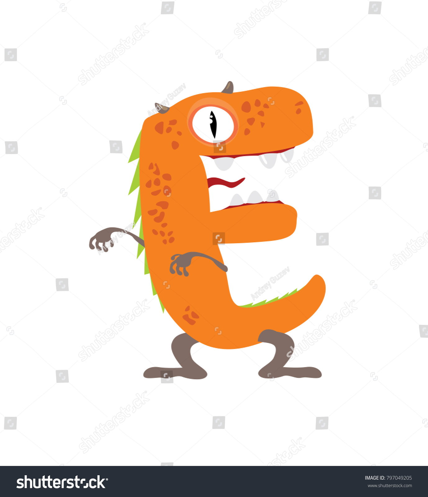 Alfabet Monster Letter E Stock Vector (Royalty Free) 797049205