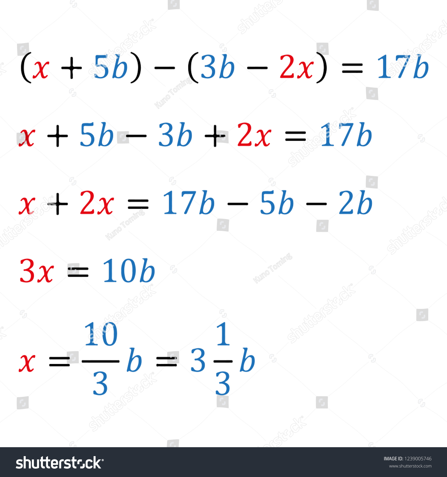 Algebraic Parametric Equation One Variable Positive Stock Vector
