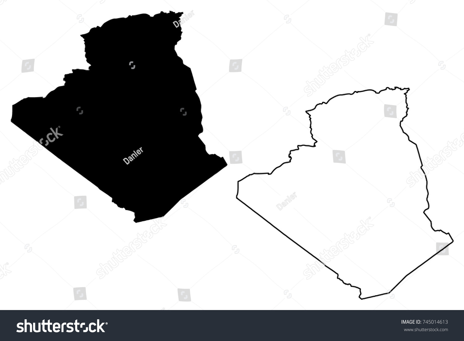 Algeria Map Vector Illustration Scribble Sketch Stock Vector (Royalty ...