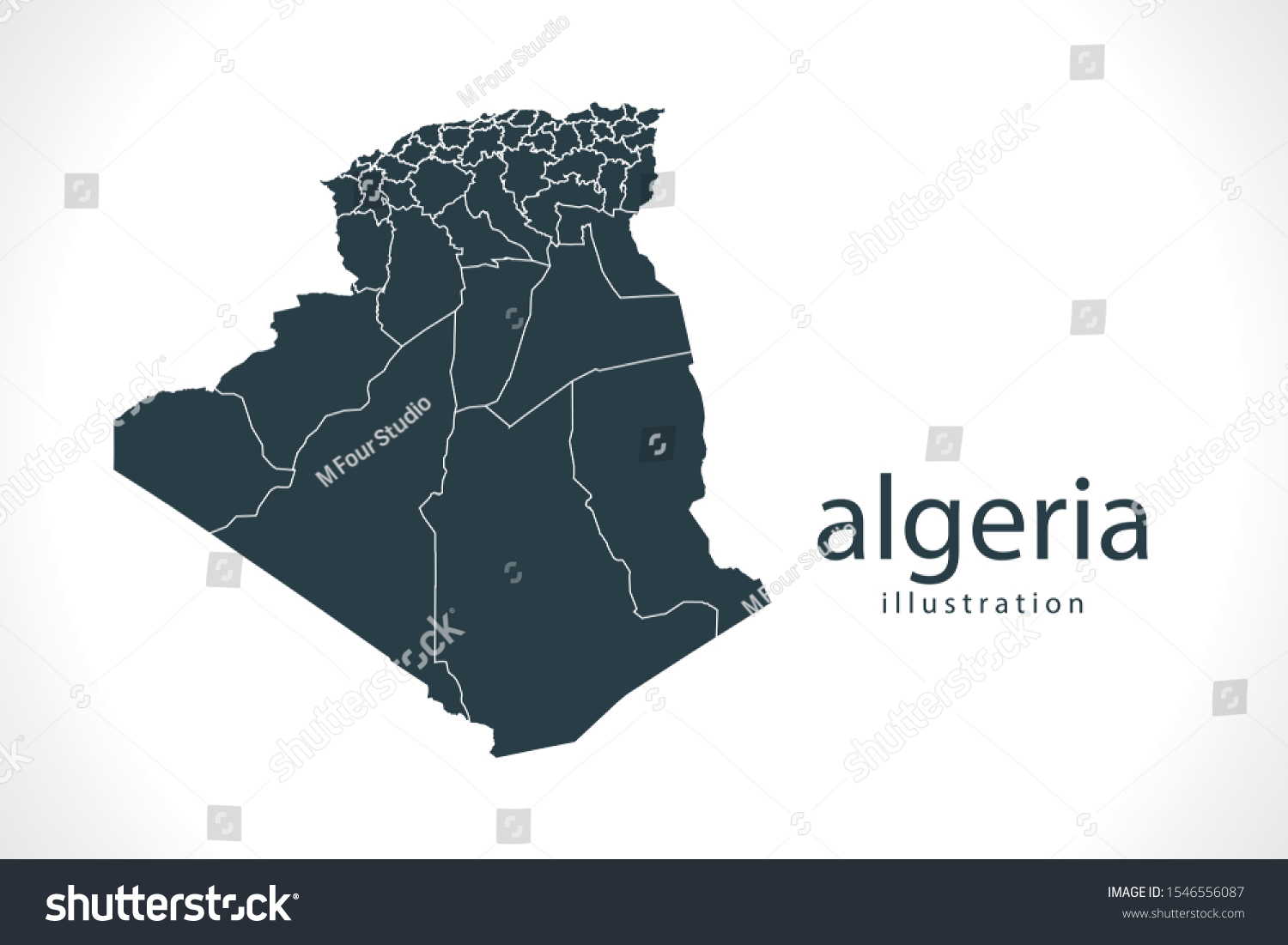 Algeria Map Vector Isolated On White Stock Vector (Royalty Free ...