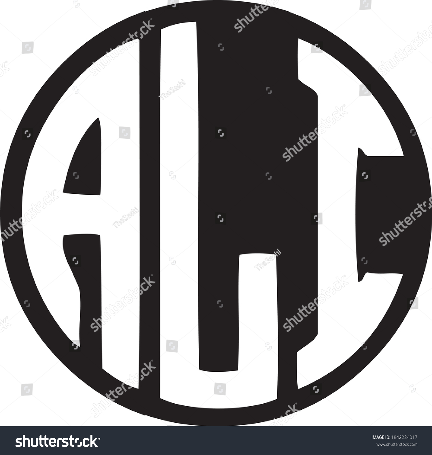 Ali Name Monogram Circle Logo Stock Vector (Royalty Free) 1842224017