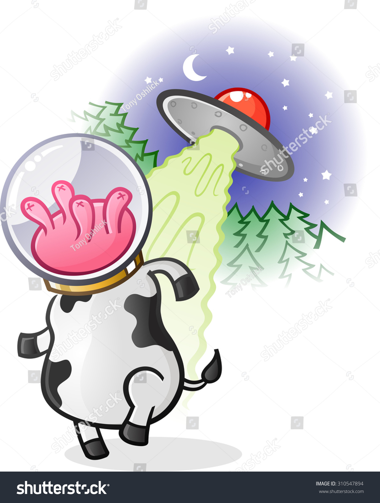 Alien Cow Cartoon Character Stock Vector (Royalty Free) 310547894 ...