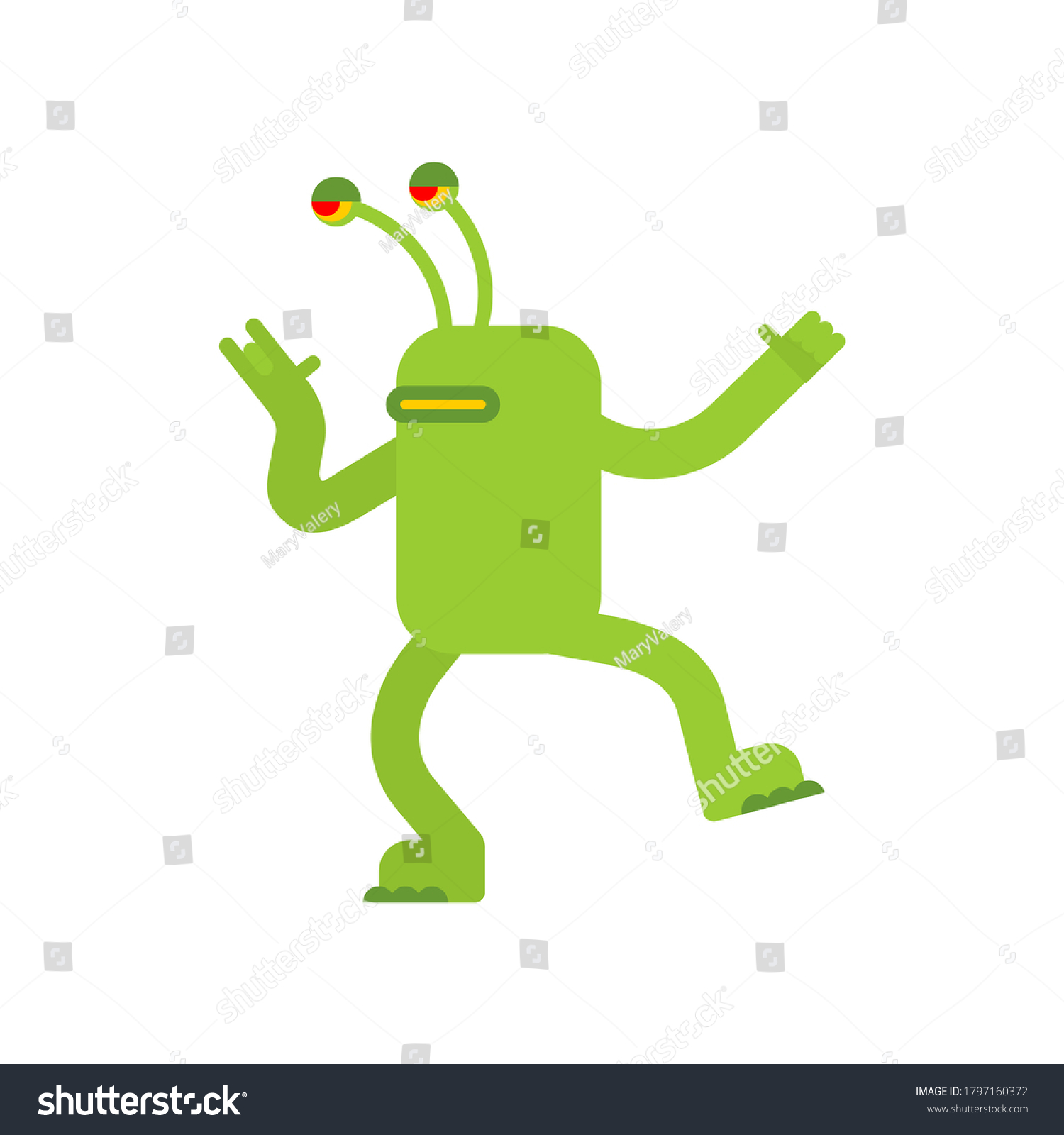 Alien Dancing Ufo Dance Cartoon Vector Stock Vector (Royalty Free ...