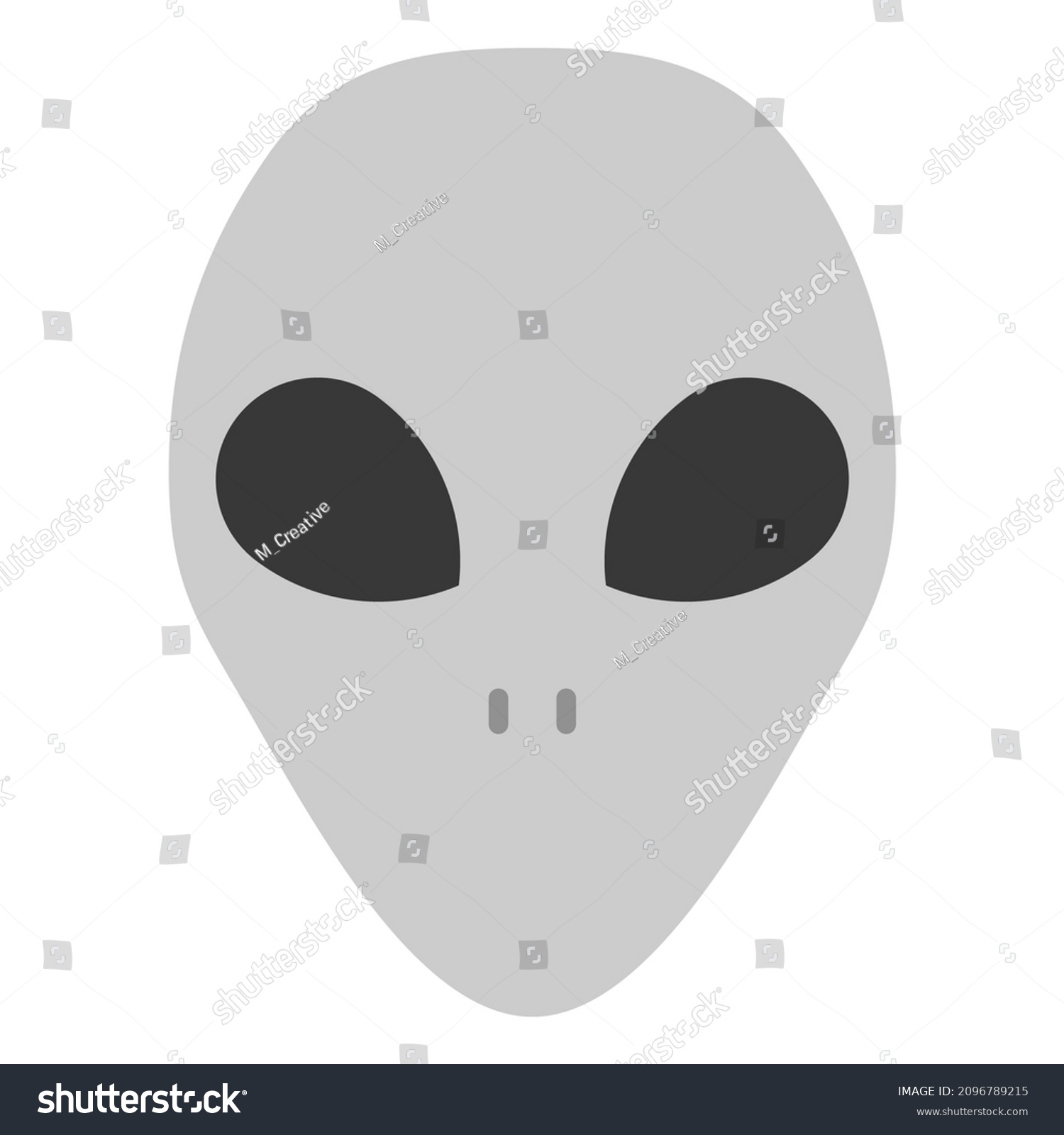 Alien Face Flat Clipart Vector Illustration Stock Vector (Royalty Free ...