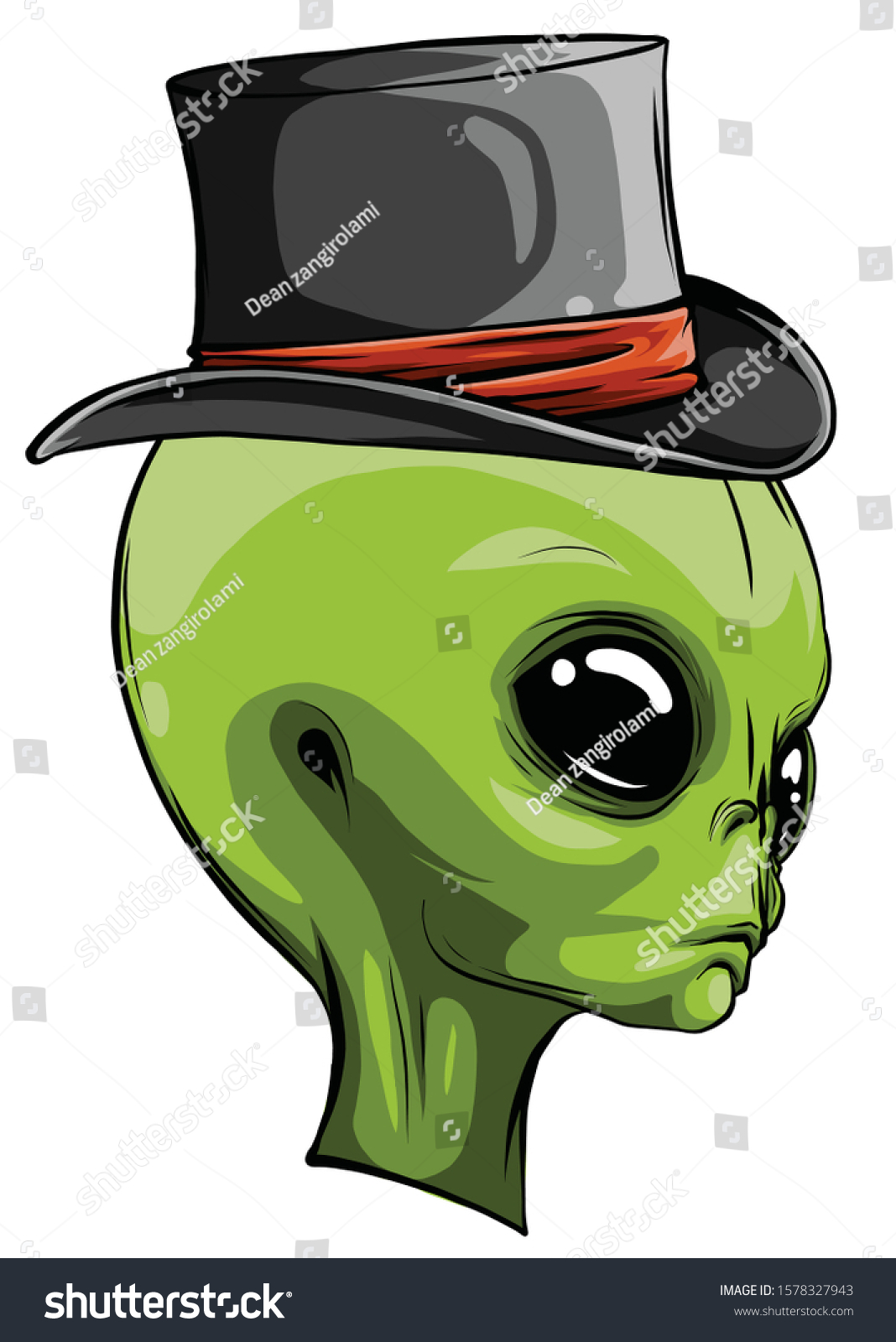 Alien Head Cowboy Hat Vector Logo Stock Vector (Royalty Free ...