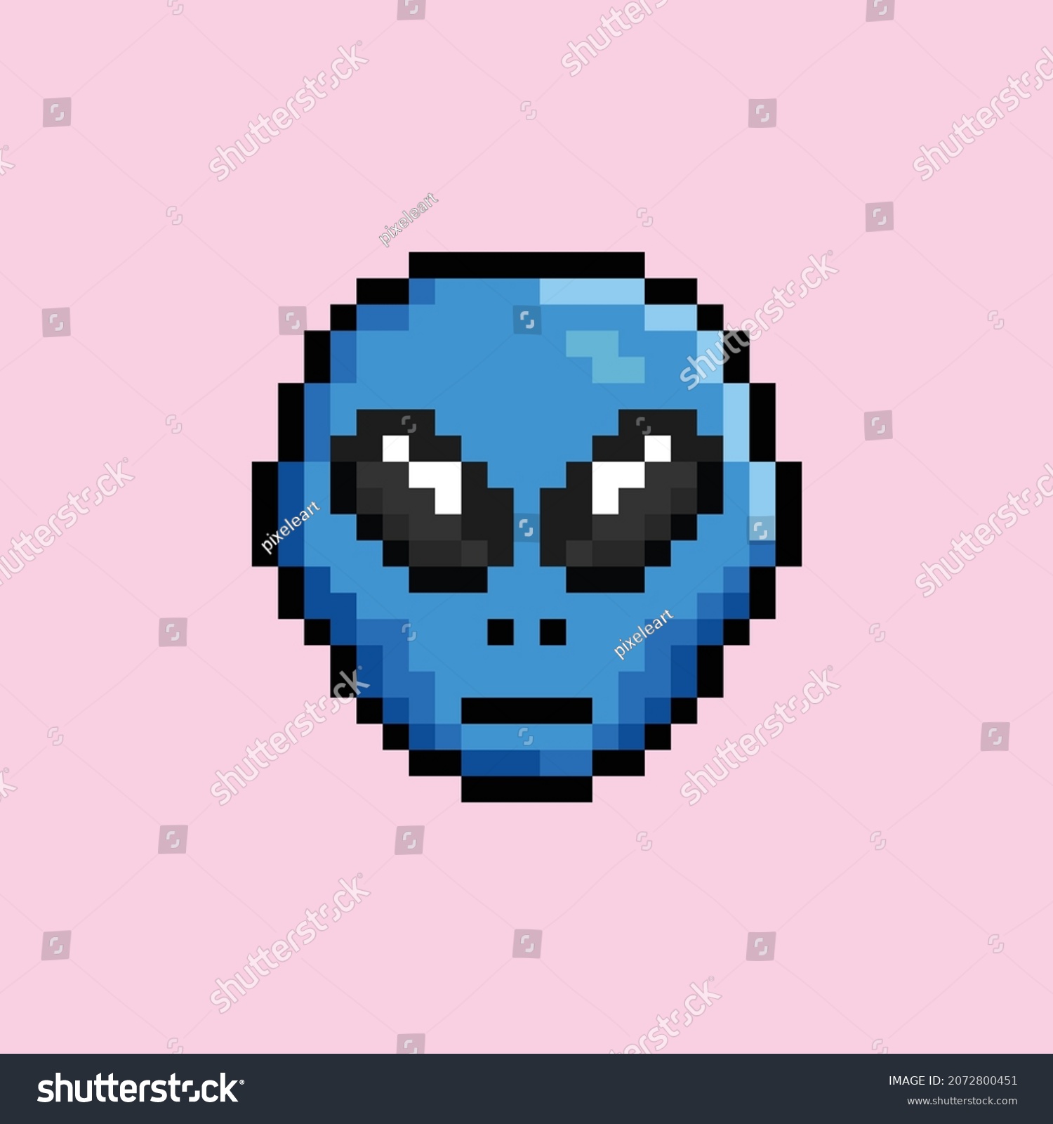 Alien Head Pixel Art Style Stock Vector (Royalty Free) 2072800451 ...