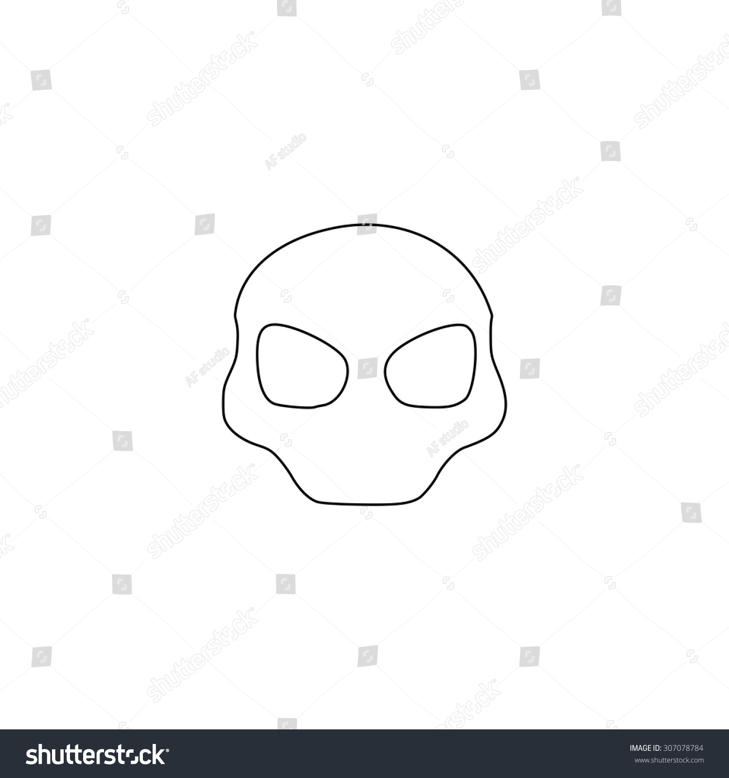 Alien Head Outline Black Simple Vector Stock Vector (Royalty Free ...