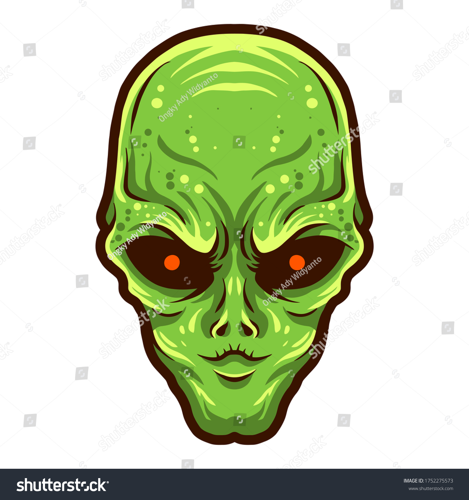 Alien Head Vector Illustration Isolated On Stock Vector (Royalty Free ...