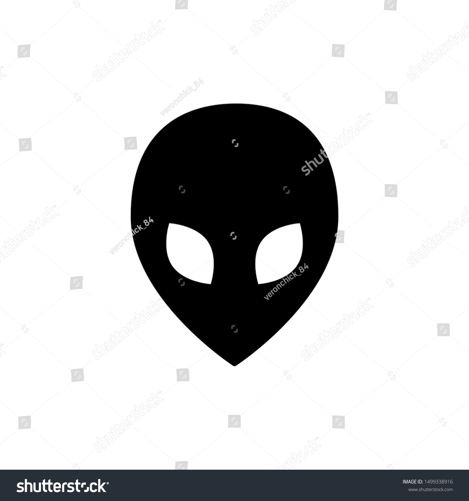 Alien Icon Black Vector Alien Sign Stock Vector (Royalty Free ...