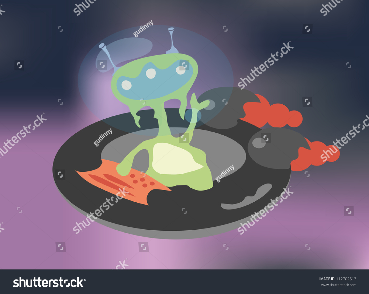 Alien Space On Spaceship Stock Vector (Royalty Free) 112702513 ...