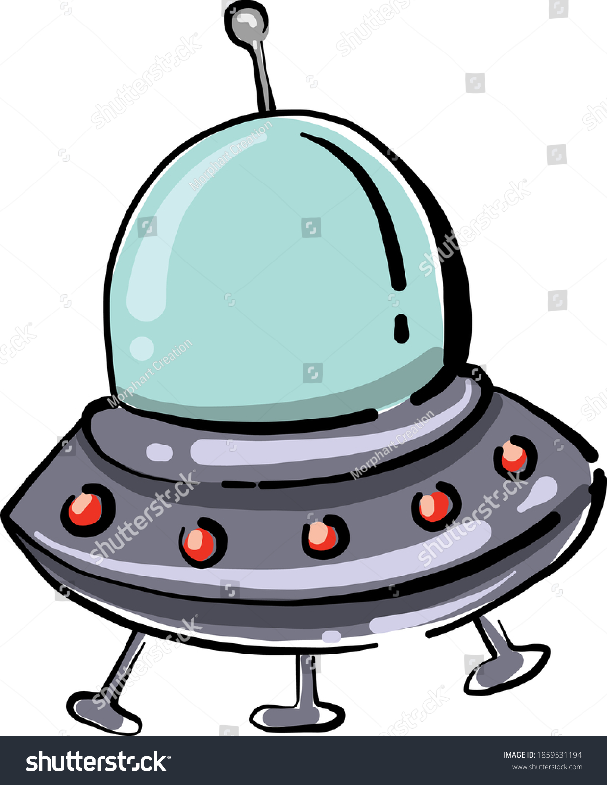 Alien Plane Illustration Vector On White Stock Vector (Royalty Free ...