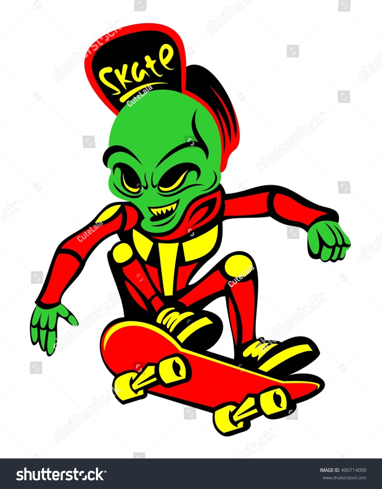 Alien Skate Board Stock Vector (Royalty Free) 400714009 | Shutterstock