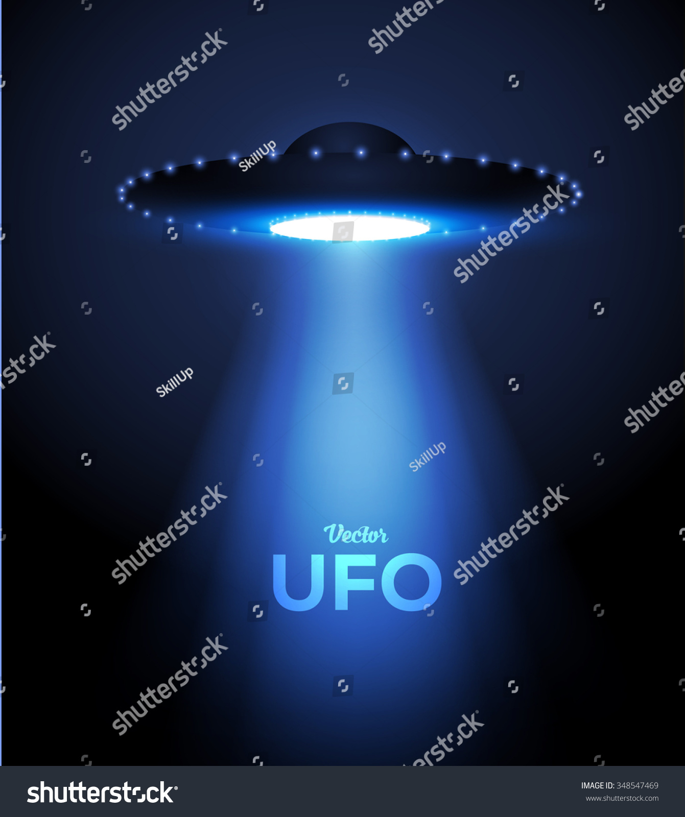 Alien Spaceship Ufo Background Vector Illustration Stock Vector ...