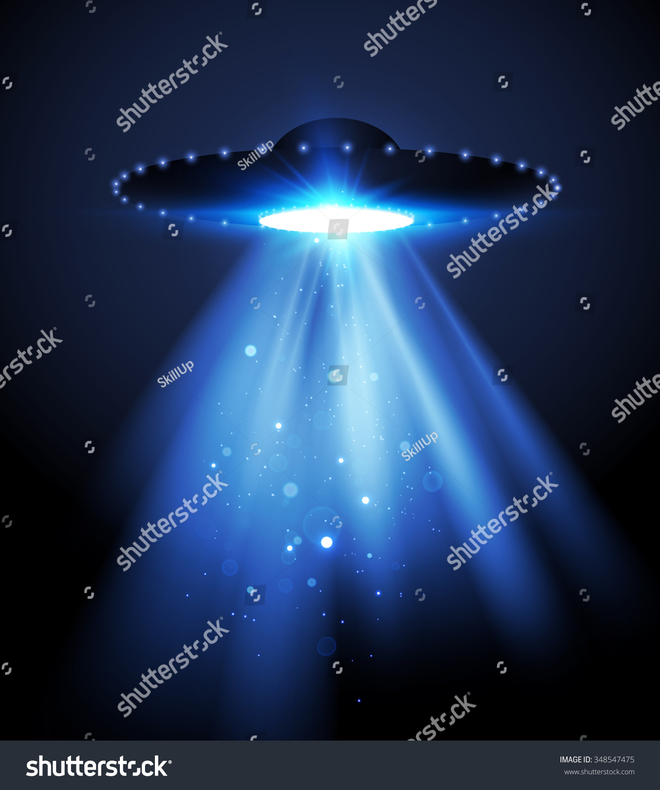 Alien Spaceship Ufo Background Vector Illustration Stock Vector ...