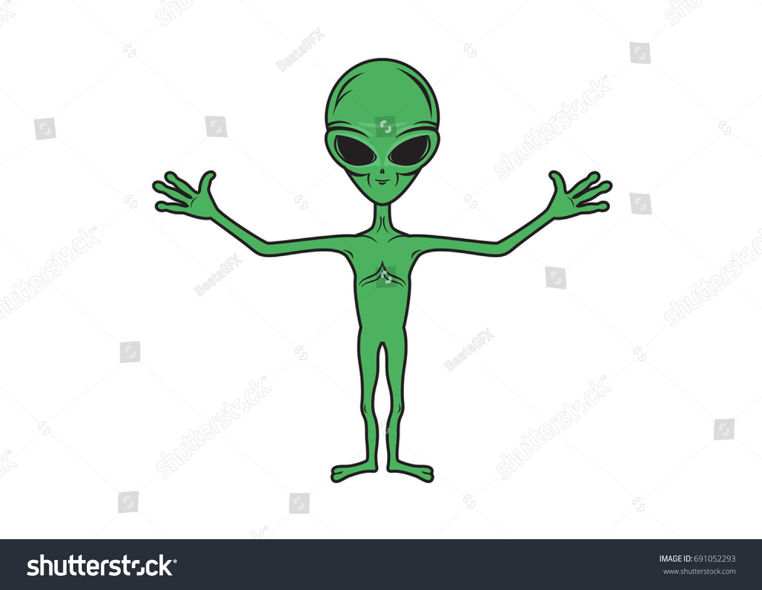 Vektor Stok Vektor alien. Karakter kartun Alien. Alien (Tanpa Royalti ...