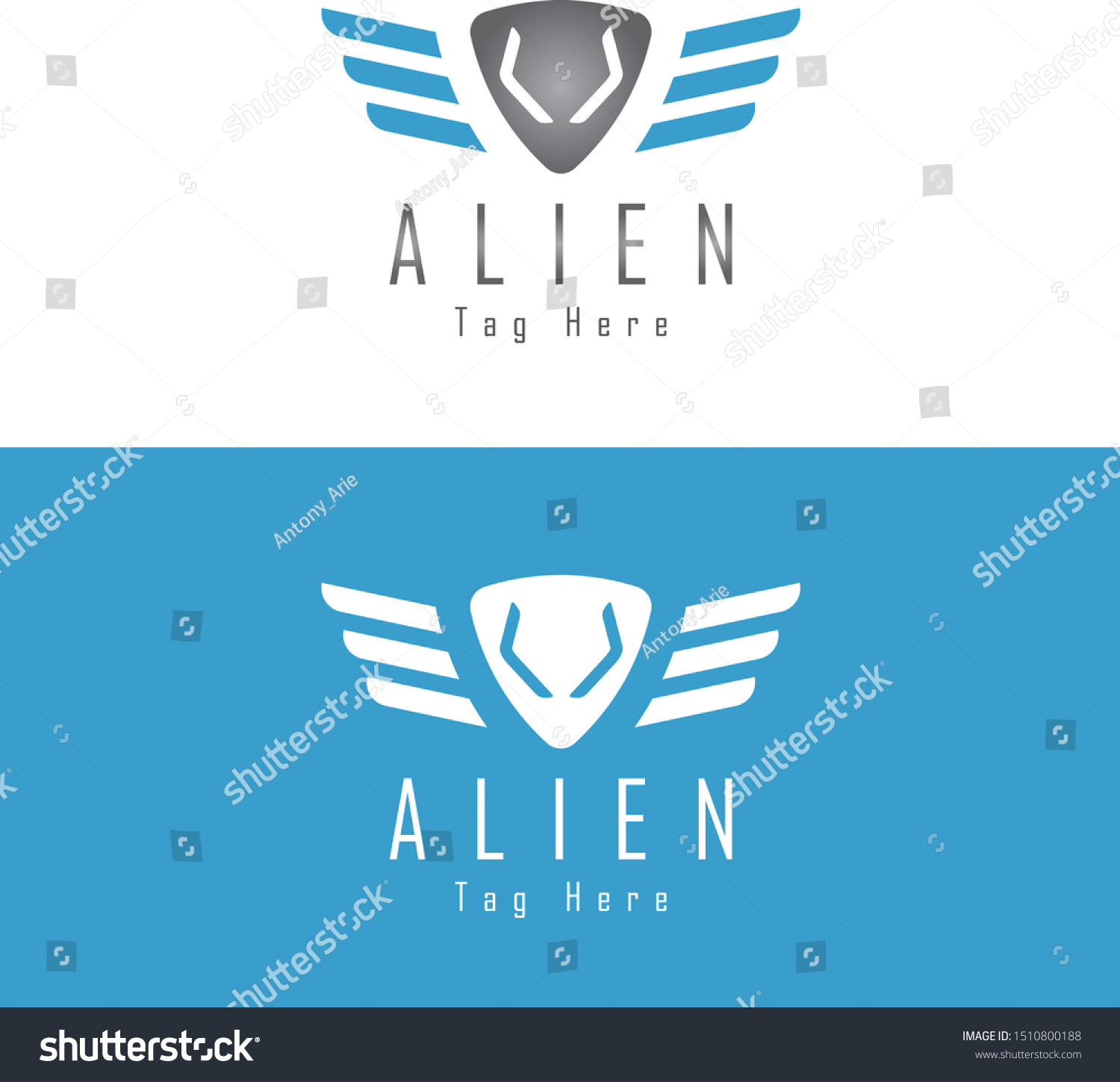 Alien Wings Blue Logo Concept Stock Vector (Royalty Free) 1510800188