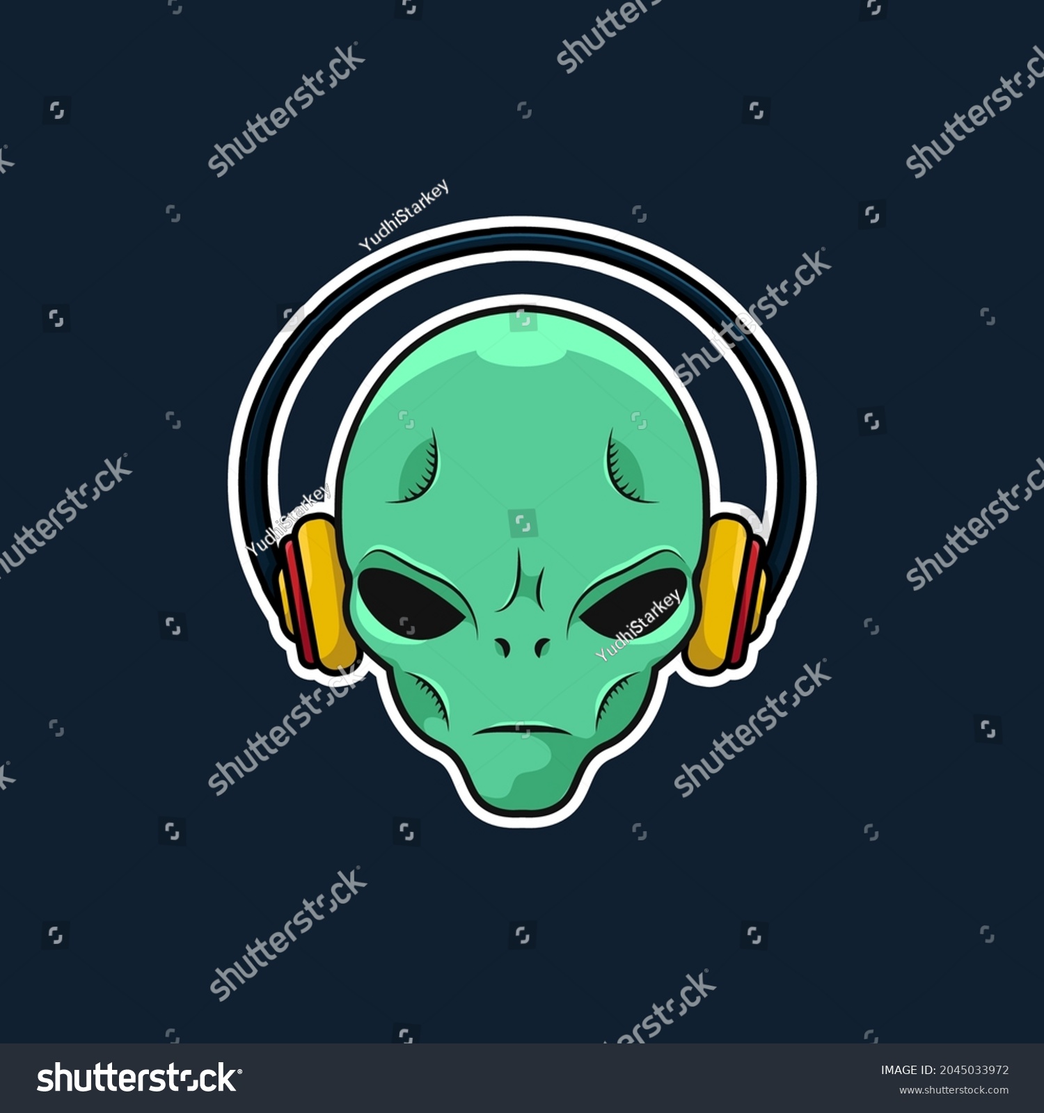 Alien Headphone Vector Illustration Eps10 Stock Vector (Royalty Free ...