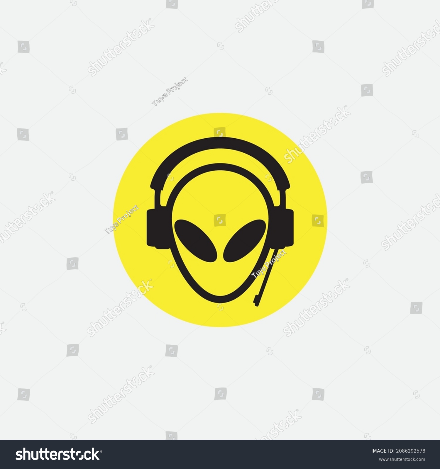 Alien Headset Space Talking Logo Design Stock Vector (Royalty Free ...