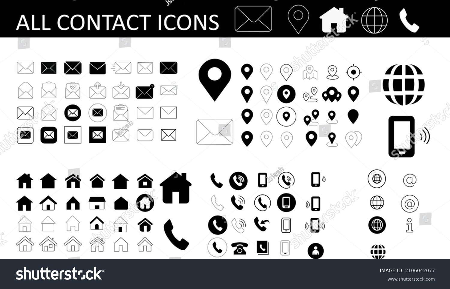 All Contact Icons Fully Scalable Vector Stock Vector (Royalty Free ...