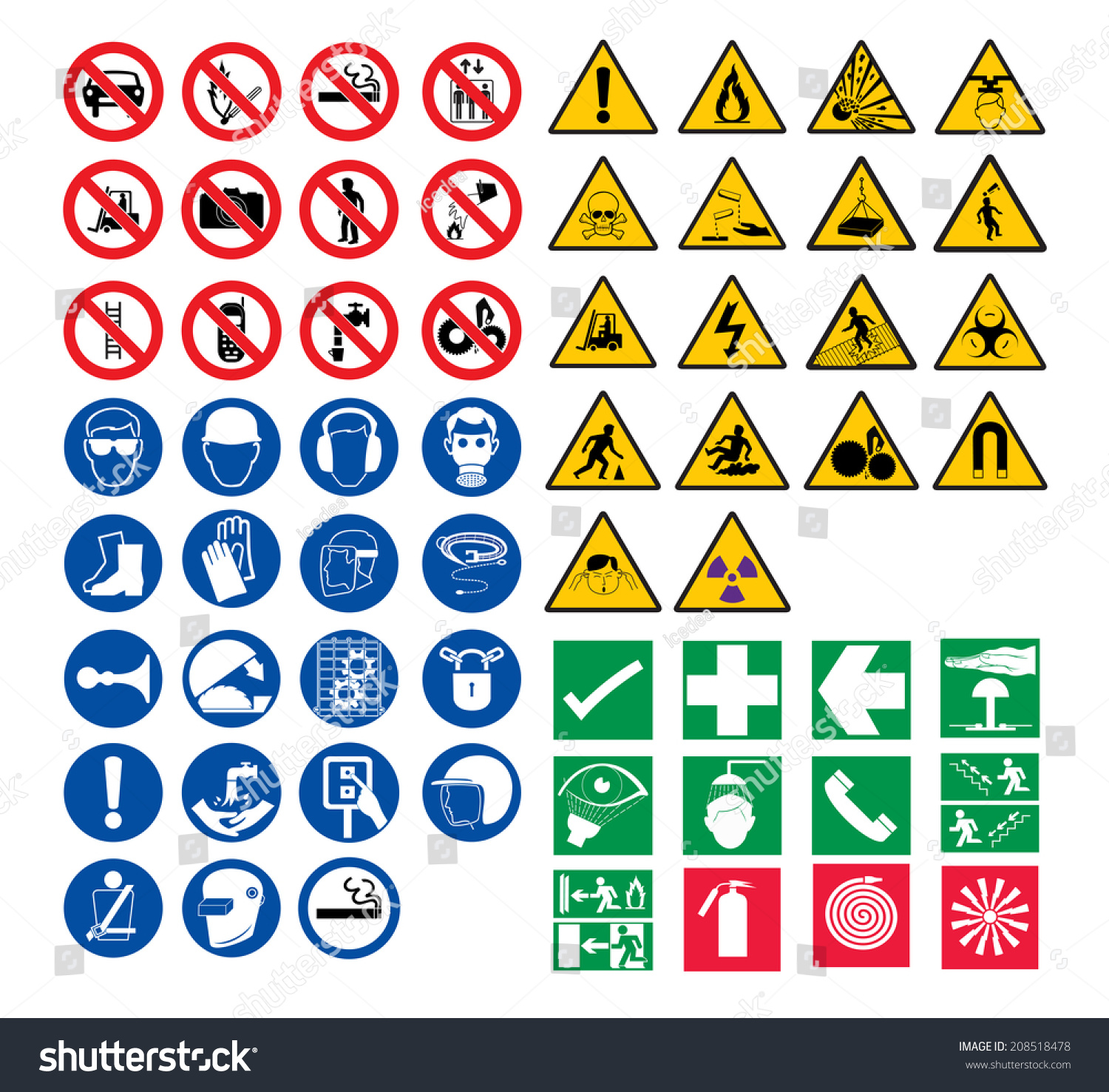 All Safety Signs Vector - 208518478 : Shutterstock