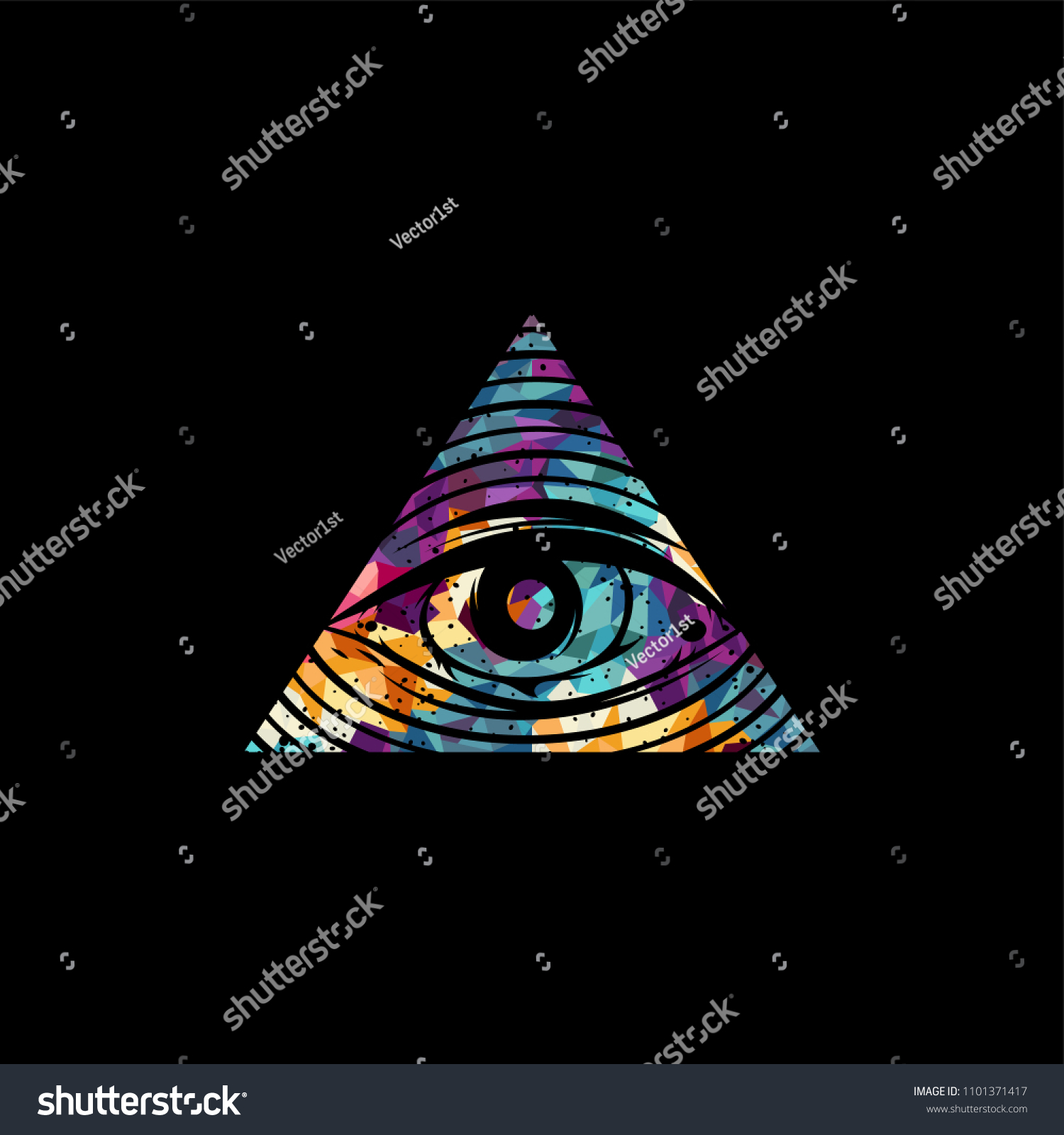 All Seeing Eye Theme Logo Template Stock Vector (Royalty Free) 1101371417