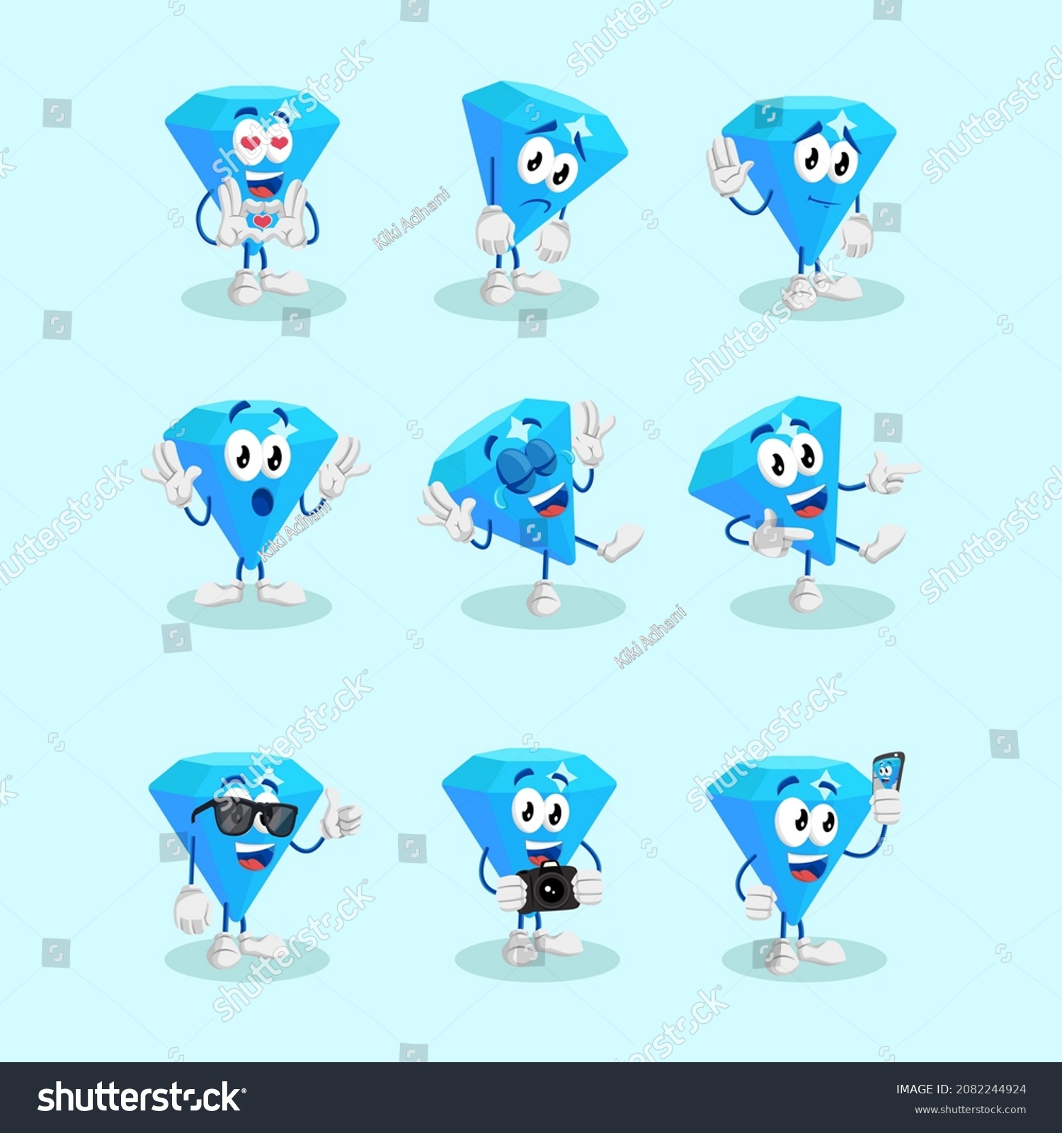 All Set Diamond Logo Mascot Stock Vector (Royalty Free) 2082244924