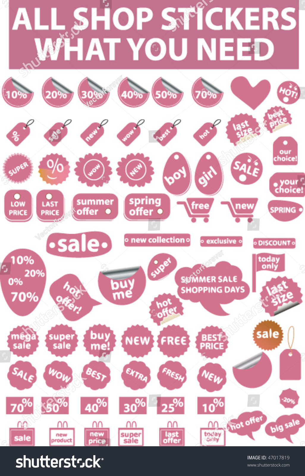 All Shop Stickers Vector: เวกเตอร์สต็อก (ปลอดค่าลิขสิทธิ์) 47017819 ...