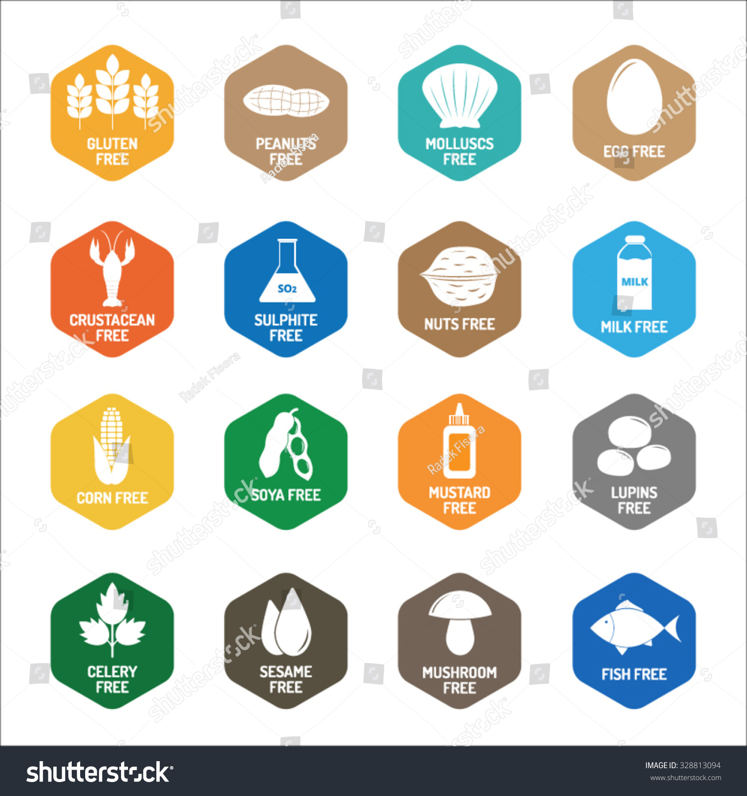Allergen Icons Vector Set Stock Vector (Royalty Free) 328813094 ...
