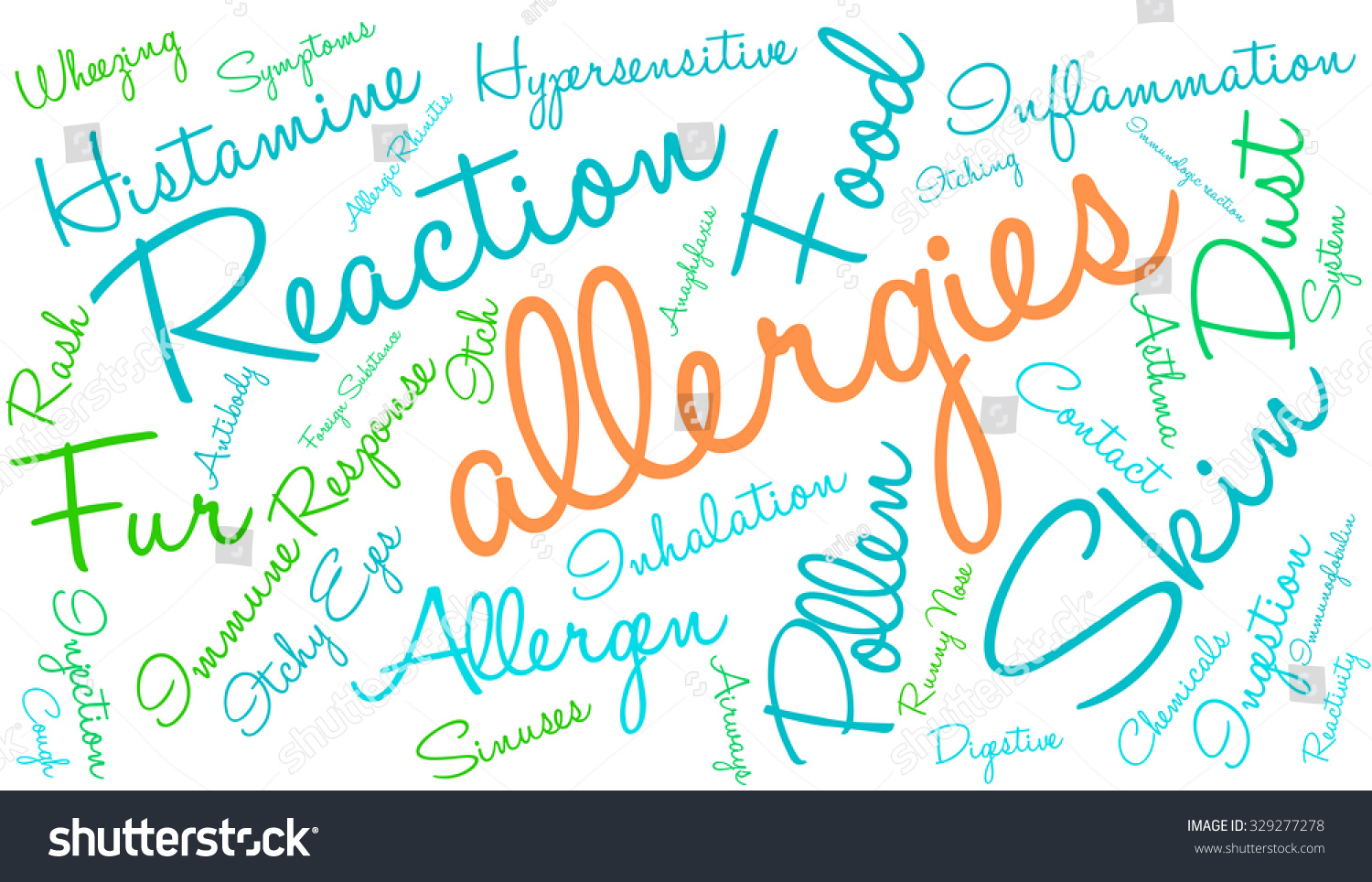 Allergies Word Cloud On White Background Stock Vector (Royalty Free ...